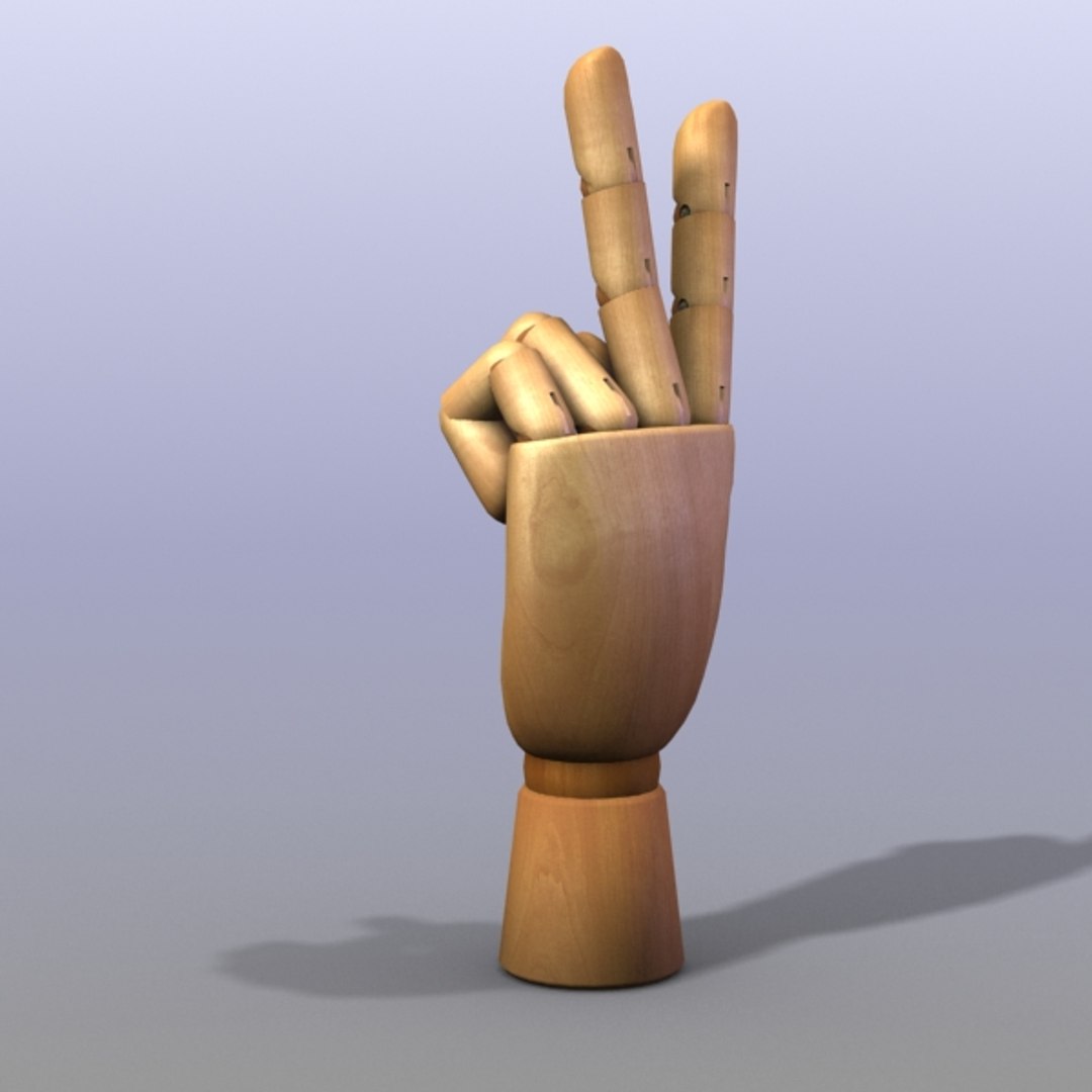 wooden hand human 3d model