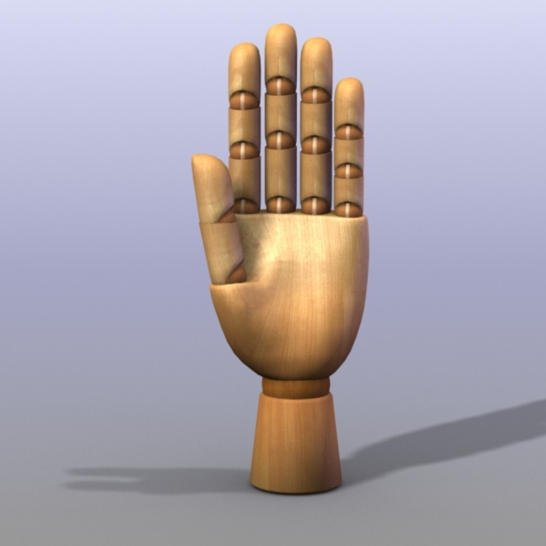 wooden hand human 3d model