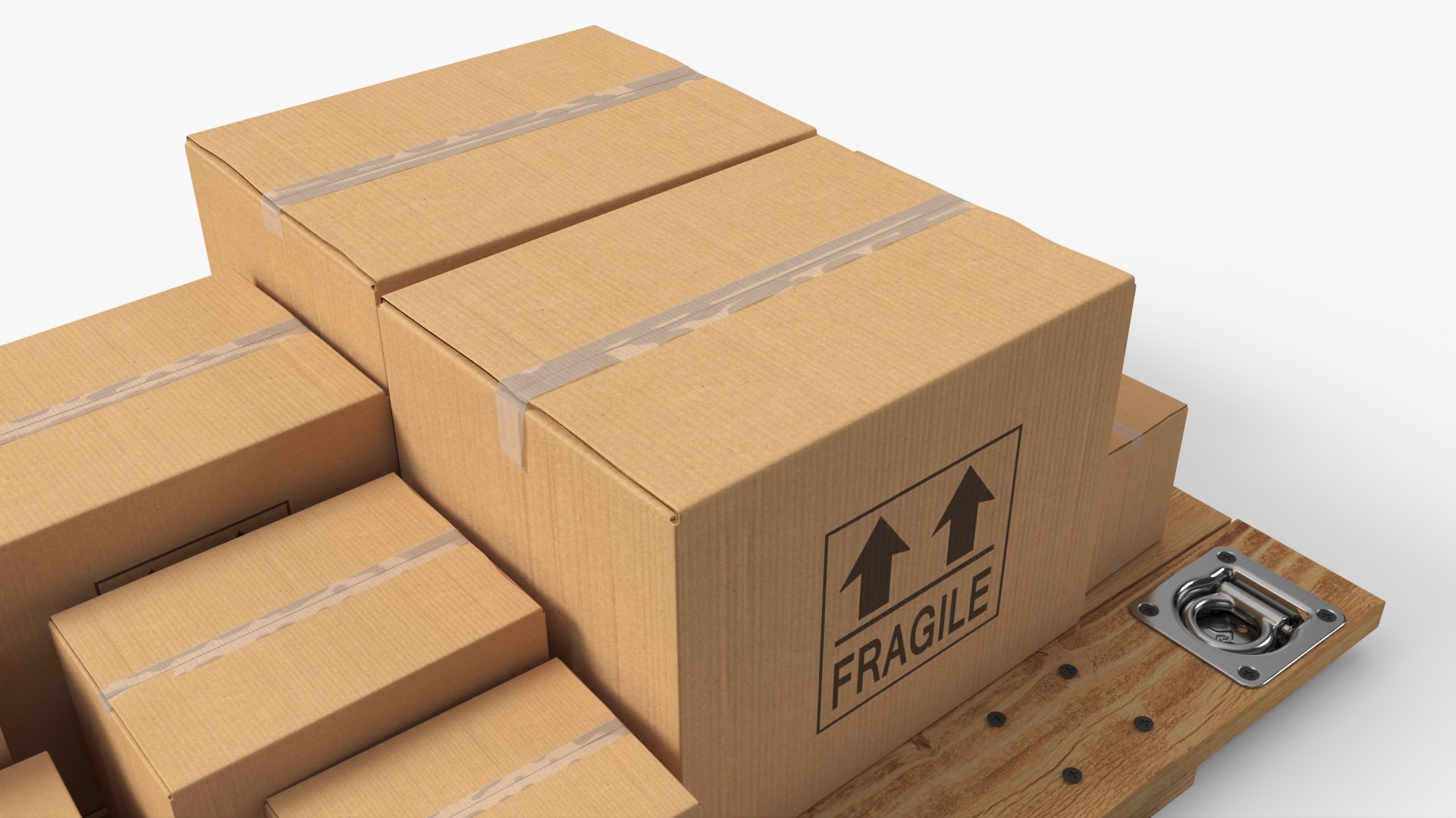 3D Stacked Freight Boxes On Slatted Pallet - TurboSquid 2415930