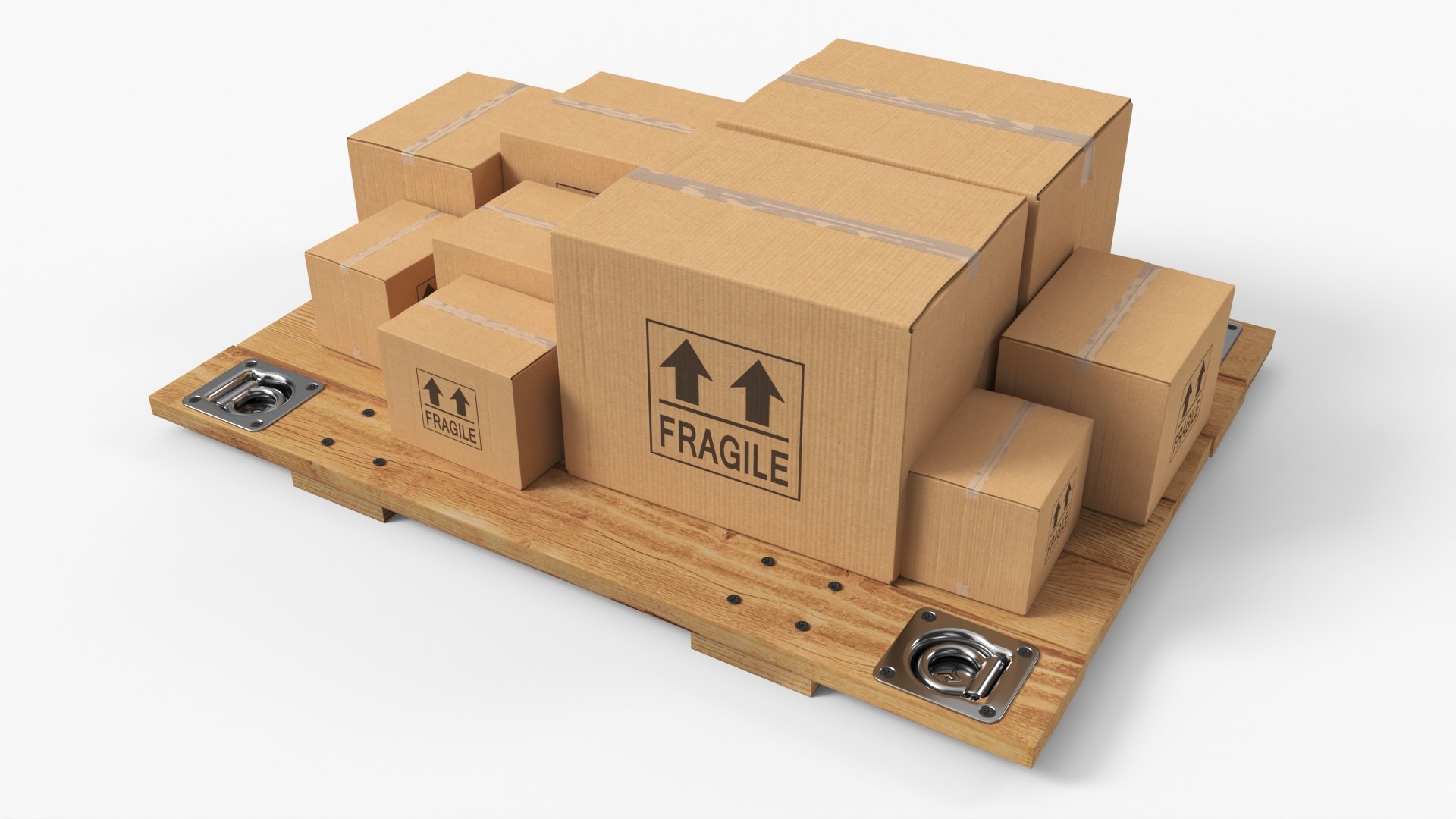 3D Stacked Freight Boxes On Slatted Pallet - TurboSquid 2415930