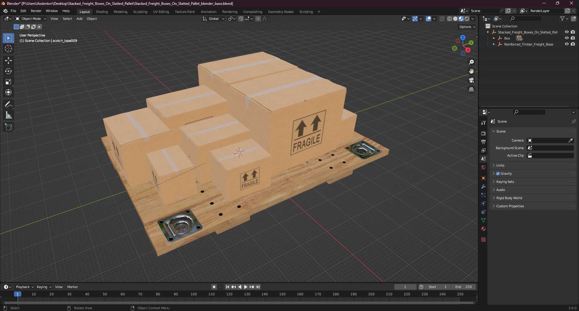 3D Stacked Freight Boxes On Slatted Pallet - TurboSquid 2415930
