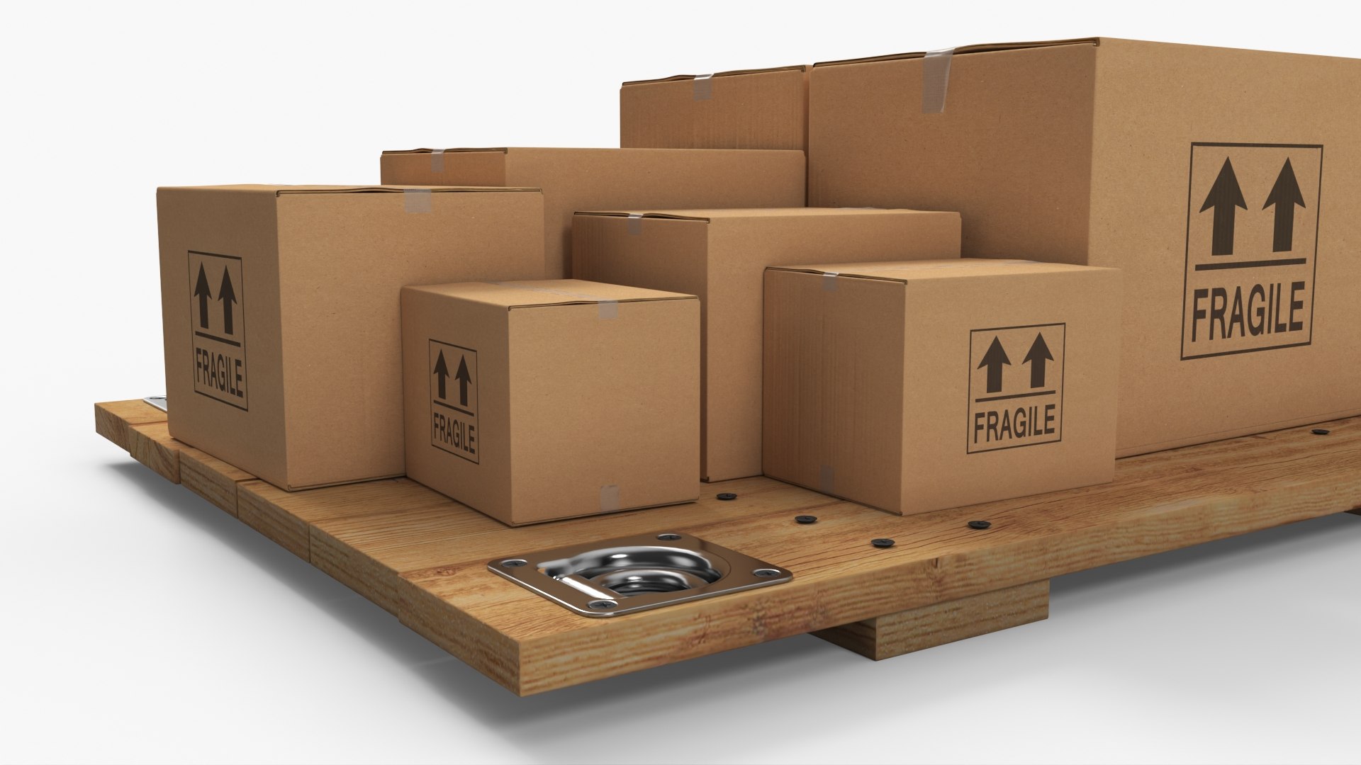 3D Stacked Freight Boxes On Slatted Pallet - TurboSquid 2415930