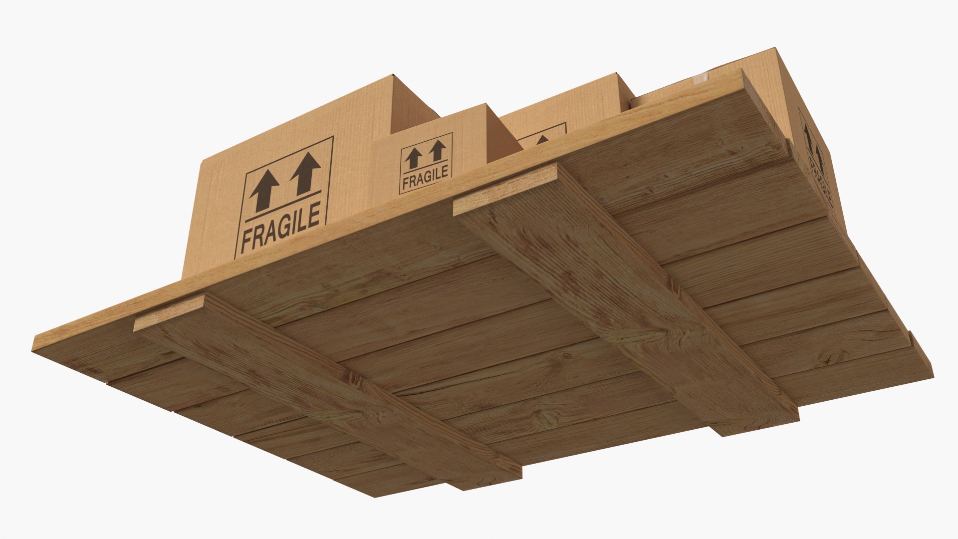 3D Stacked Freight Boxes On Slatted Pallet - TurboSquid 2415930