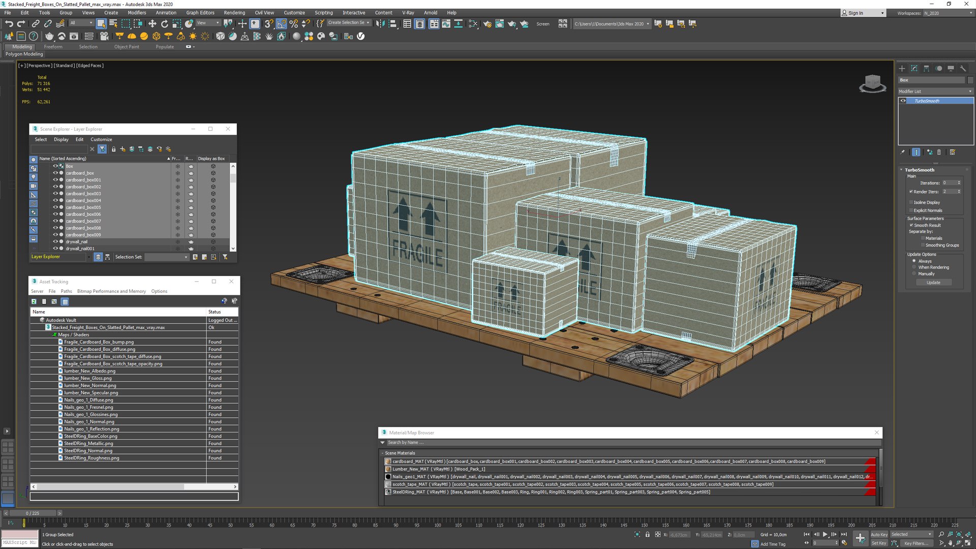 3D Stacked Freight Boxes On Slatted Pallet - TurboSquid 2415930
