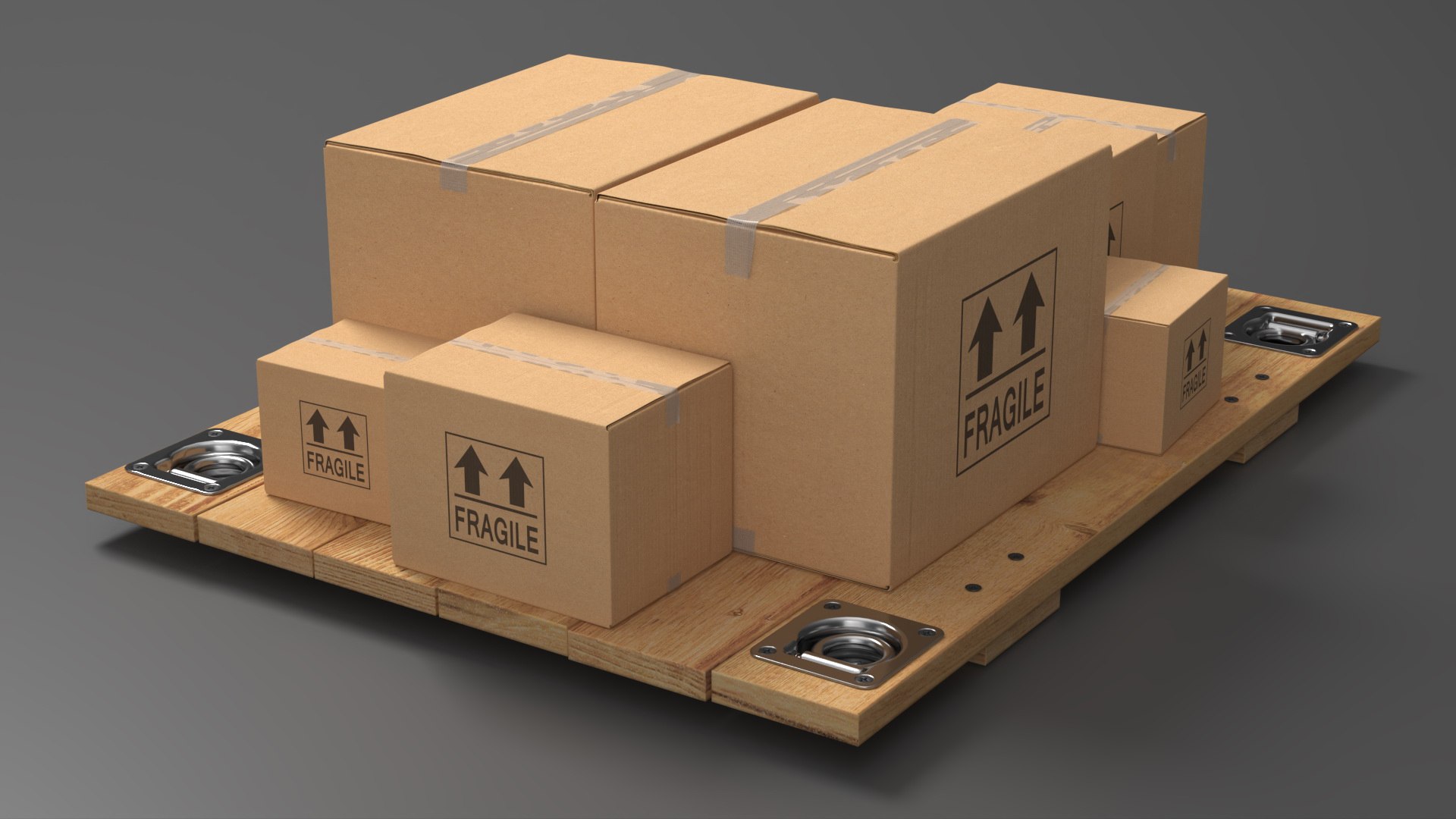 3D Stacked Freight Boxes On Slatted Pallet - TurboSquid 2415930