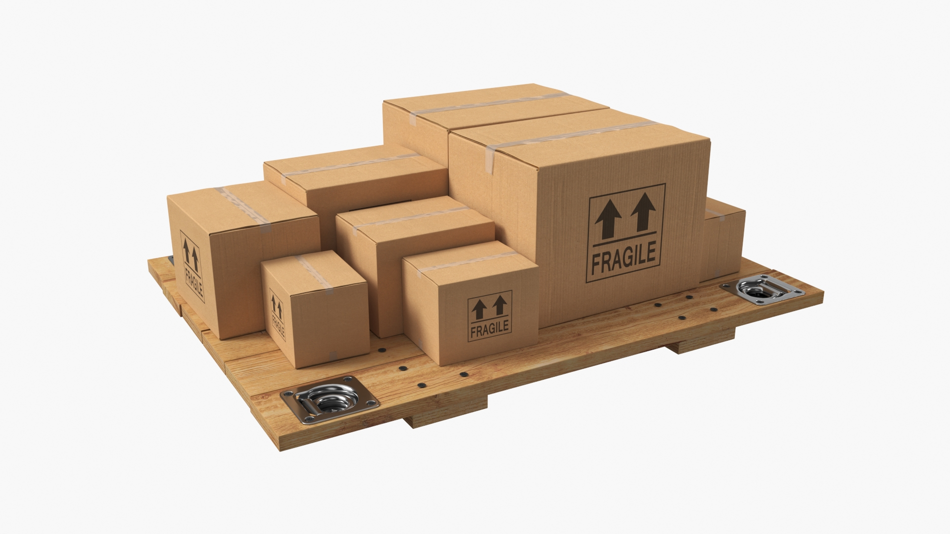 3D Stacked Freight Boxes On Slatted Pallet - TurboSquid 2415930