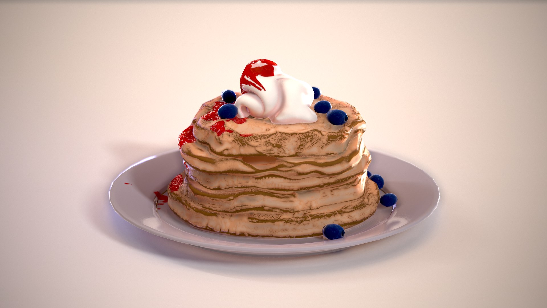3D Pan Cake Pancake Model - TurboSquid 1297528