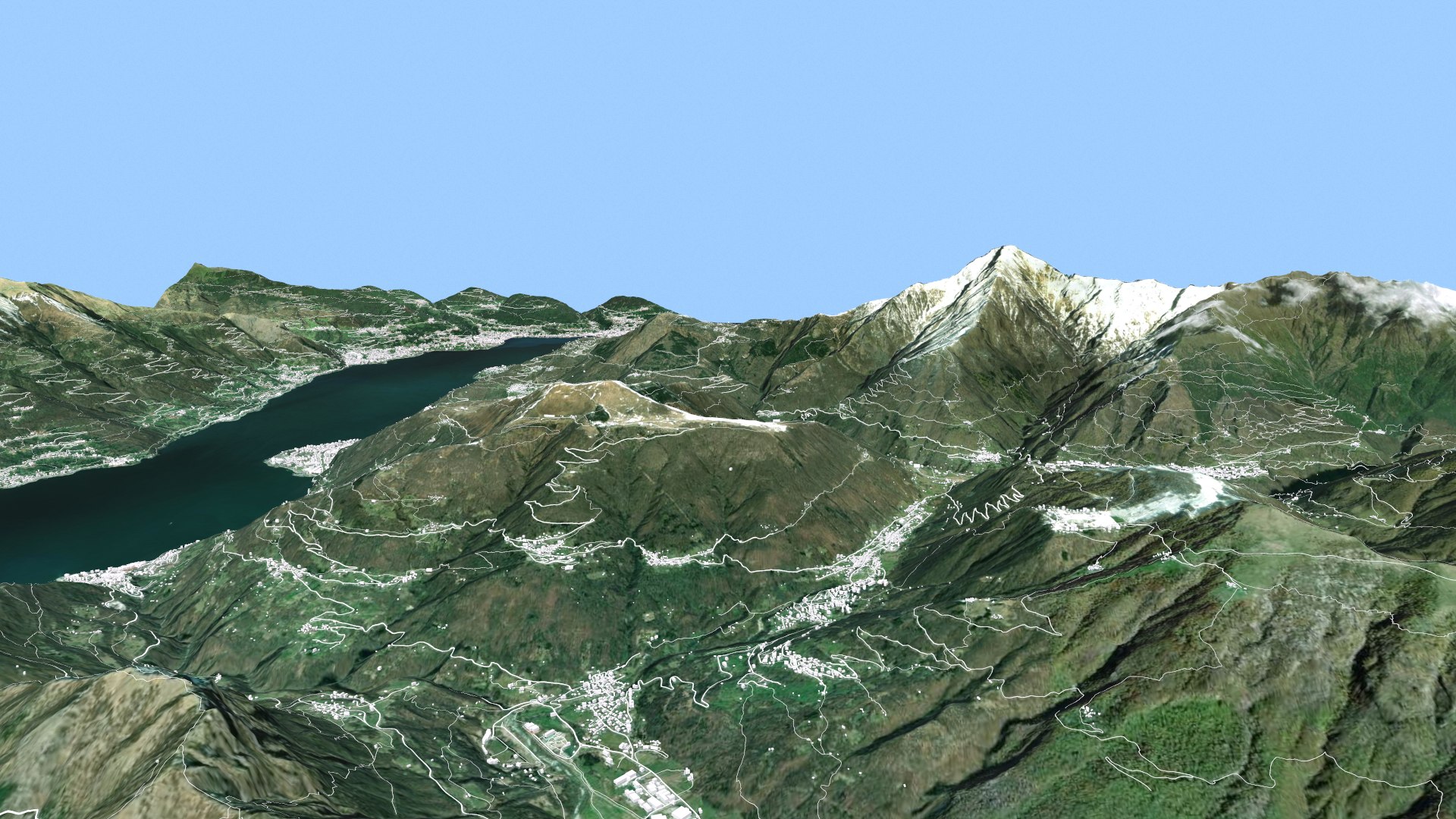 Mountain Landscape And City Colico Italy 3D Model - TurboSquid 1936783
