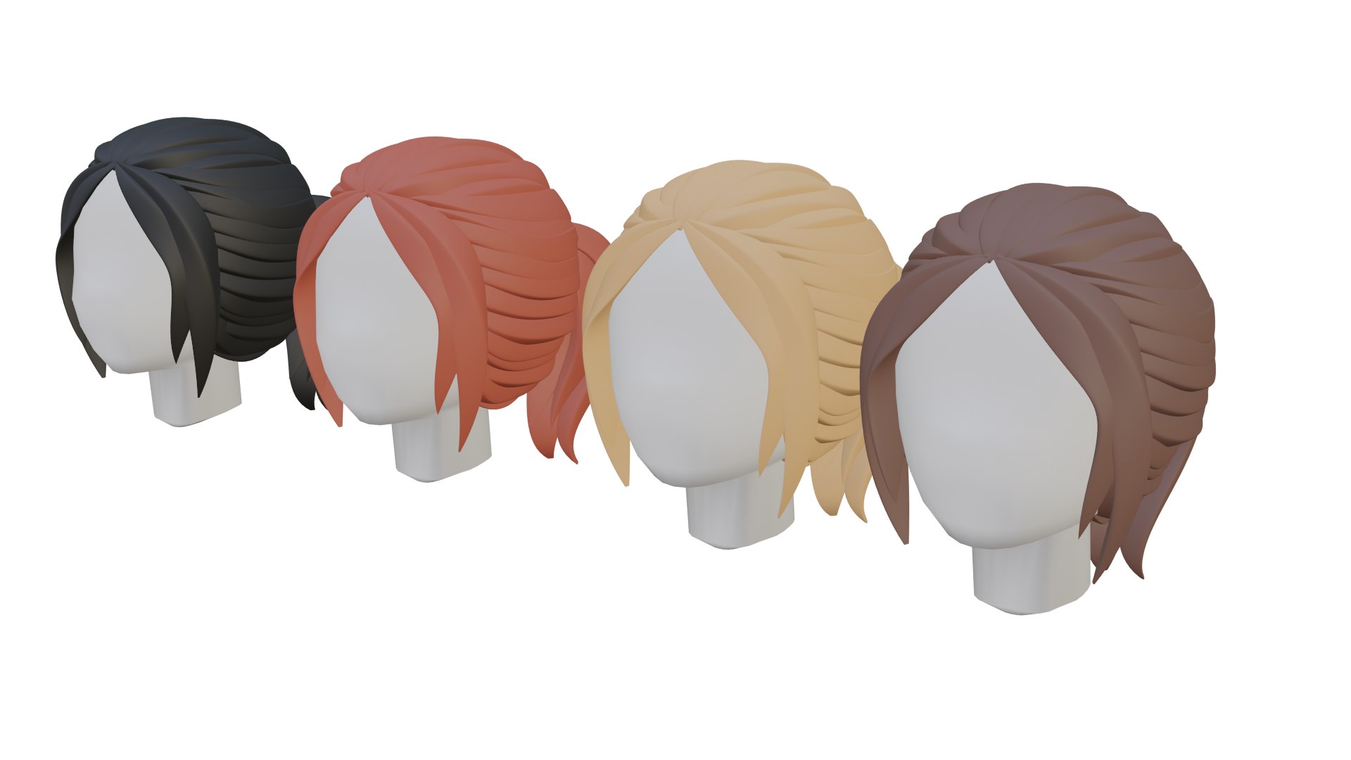 3D Woman Hair - Cartoon Stylized Lowpoly Hairstyle - TurboSquid 1821283