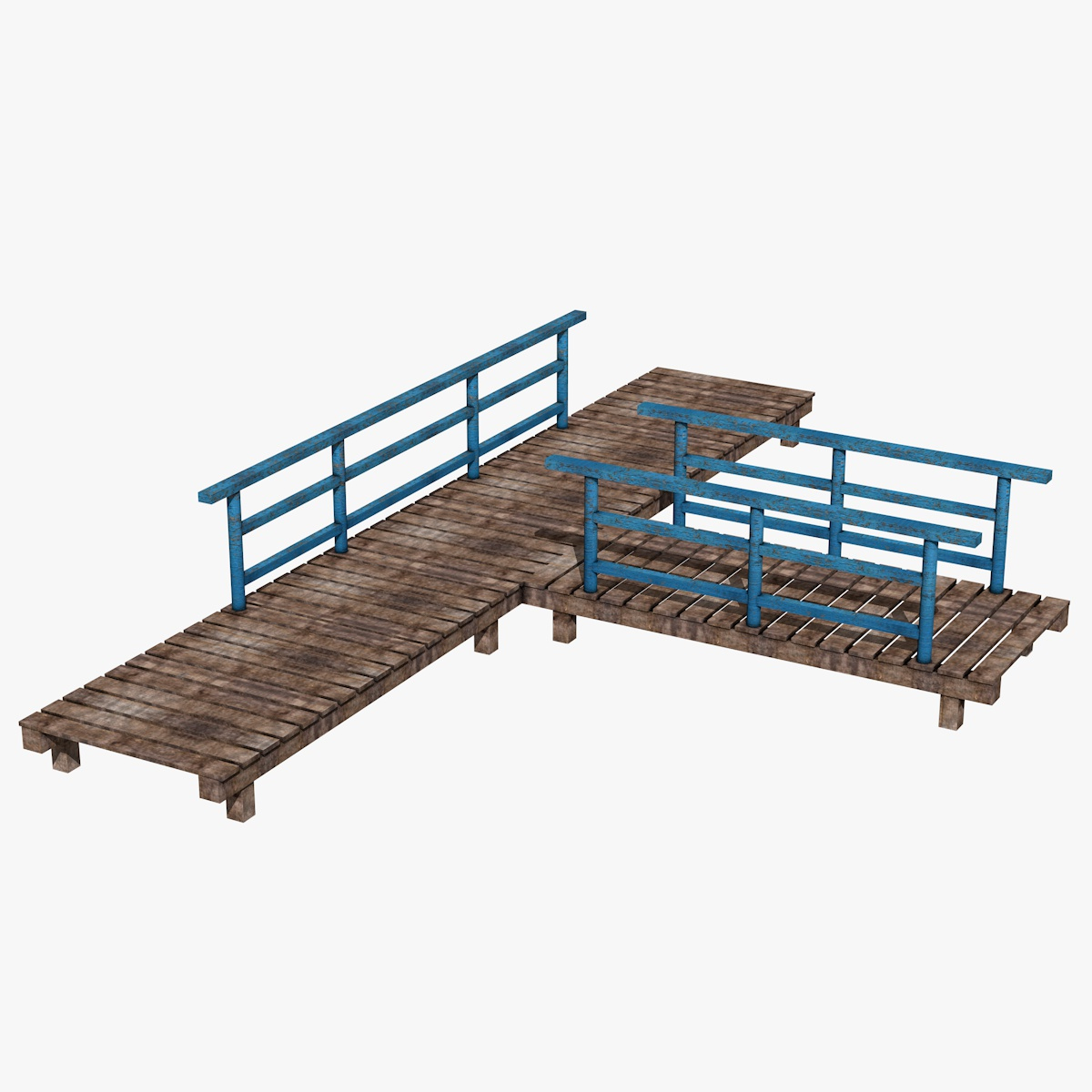 3d wooden platform model