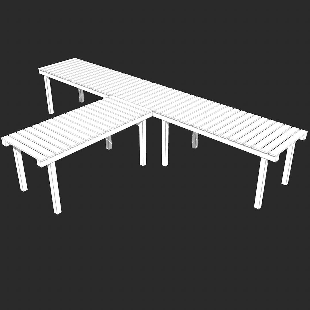 3d Wooden Platform Model
