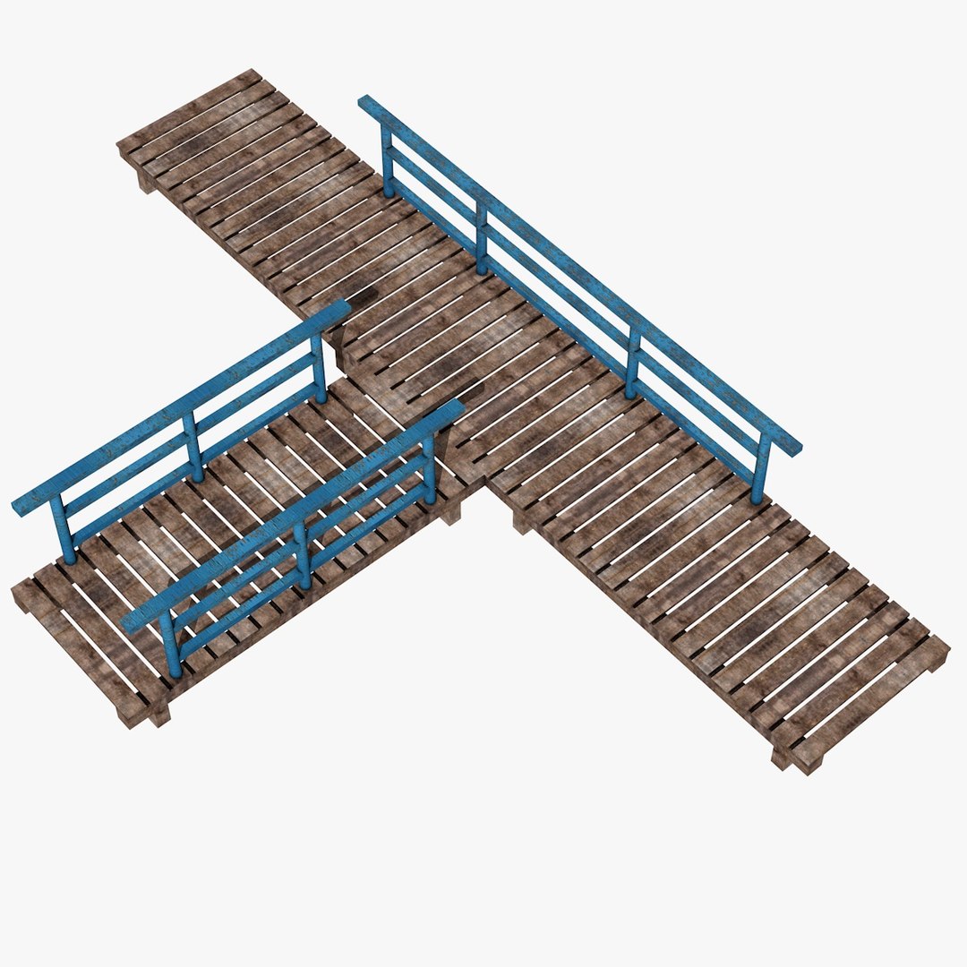 3d wooden platform model