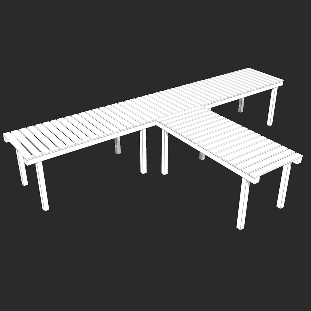 3d Wooden Platform Model