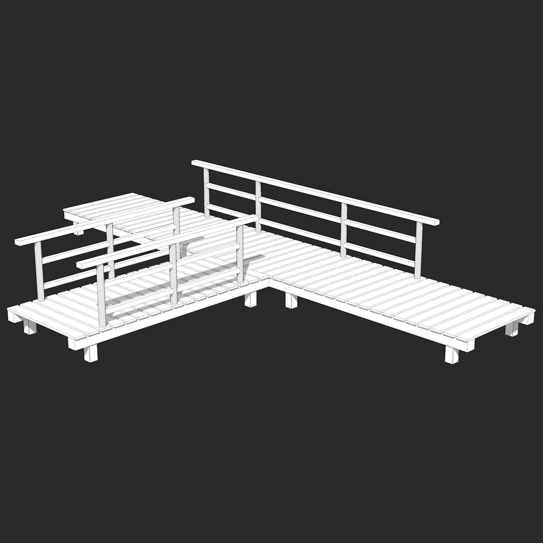 3d Wooden Platform Model