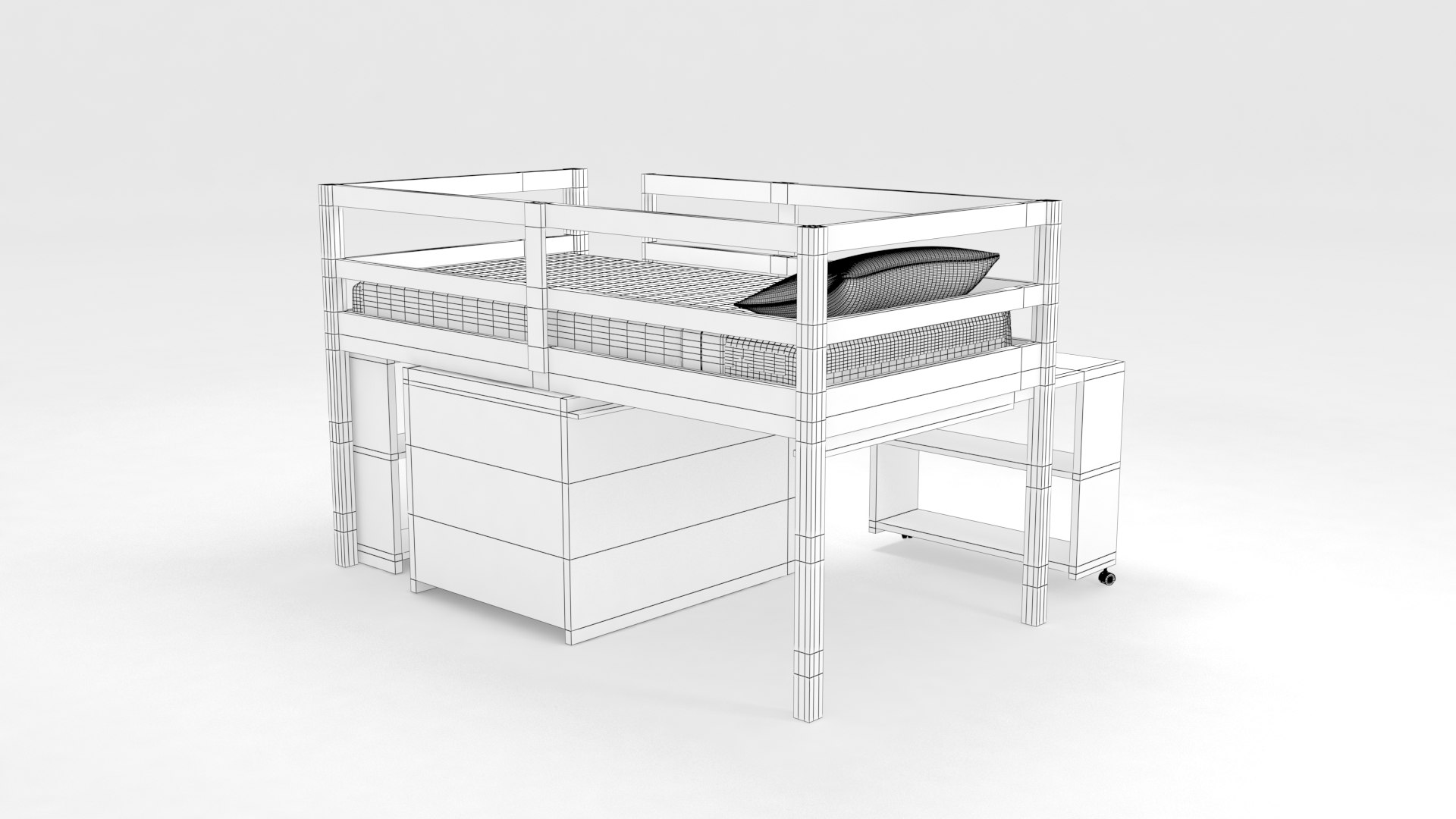 Boys Loft Bed 3D Model - TurboSquid 1646390