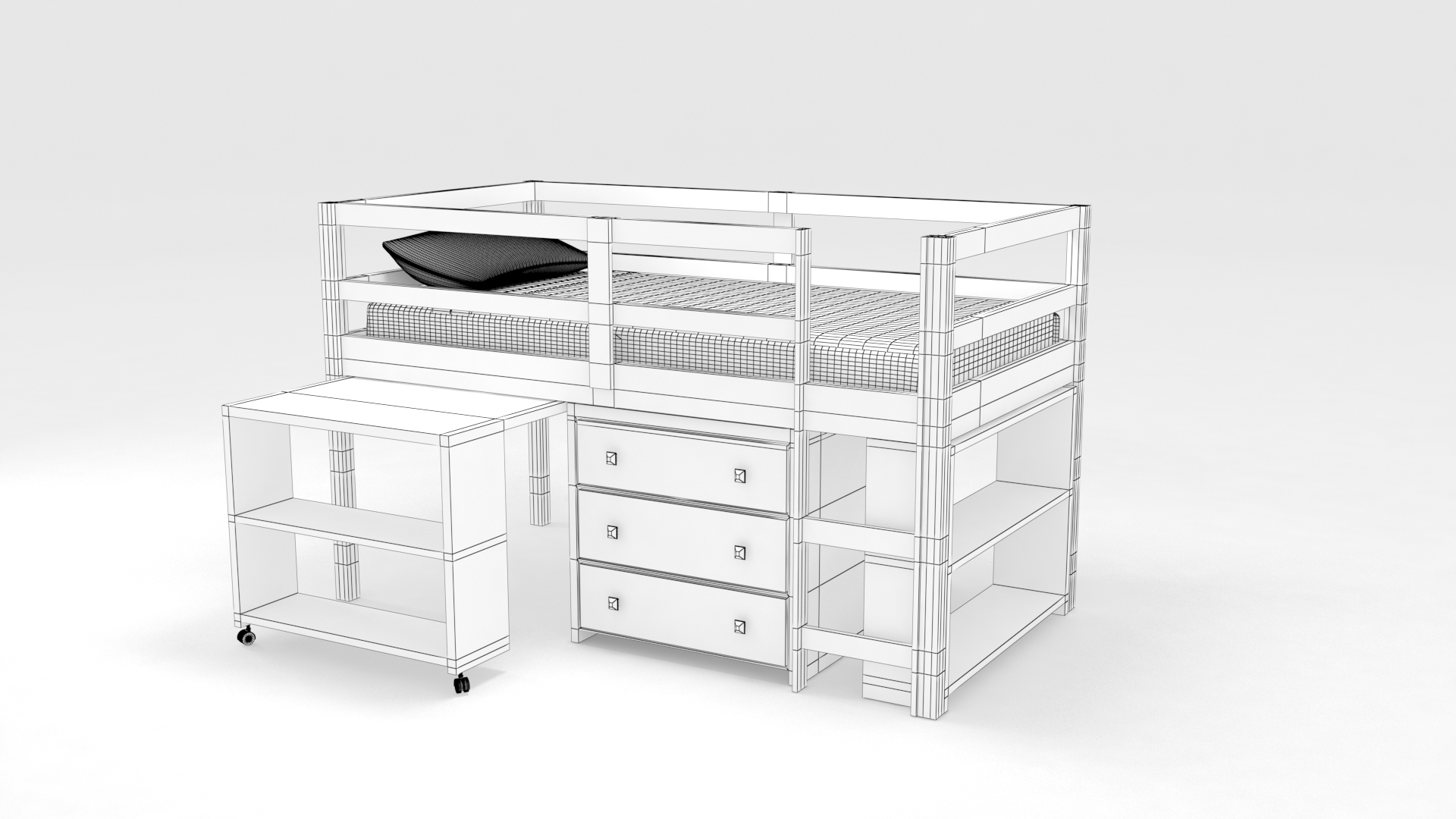Boys loft bed 3D model - TurboSquid 1646390