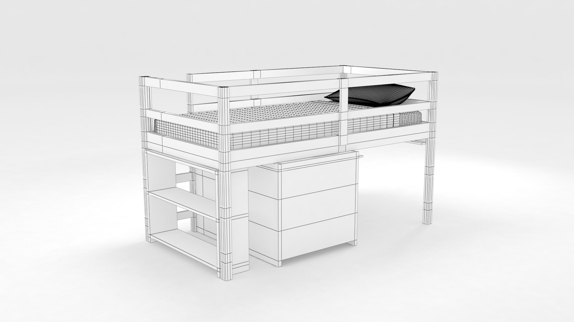 Boys Loft Bed 3D Model - TurboSquid 1646390