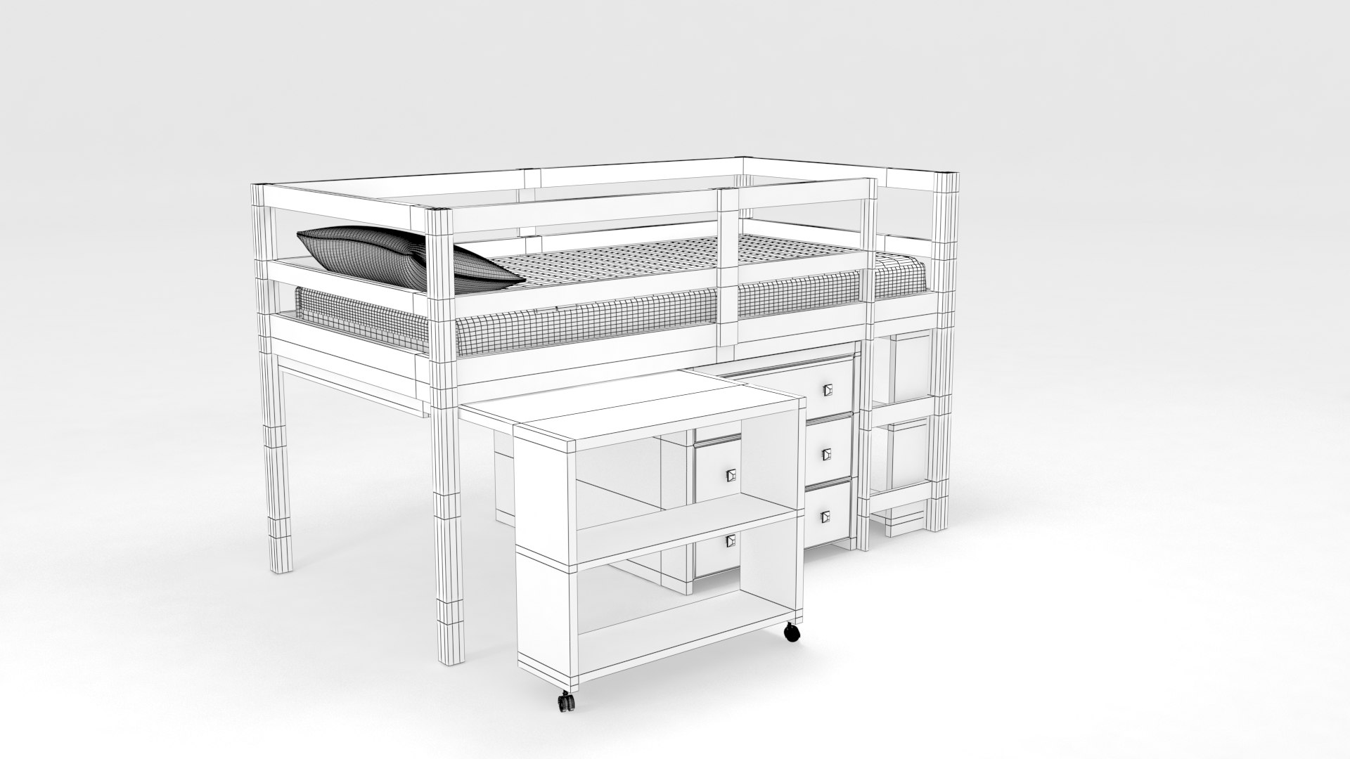 Boys Loft Bed 3D Model - TurboSquid 1646390