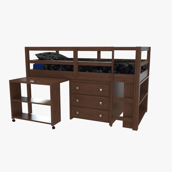 Boys loft bed 3D model - TurboSquid 1646390
