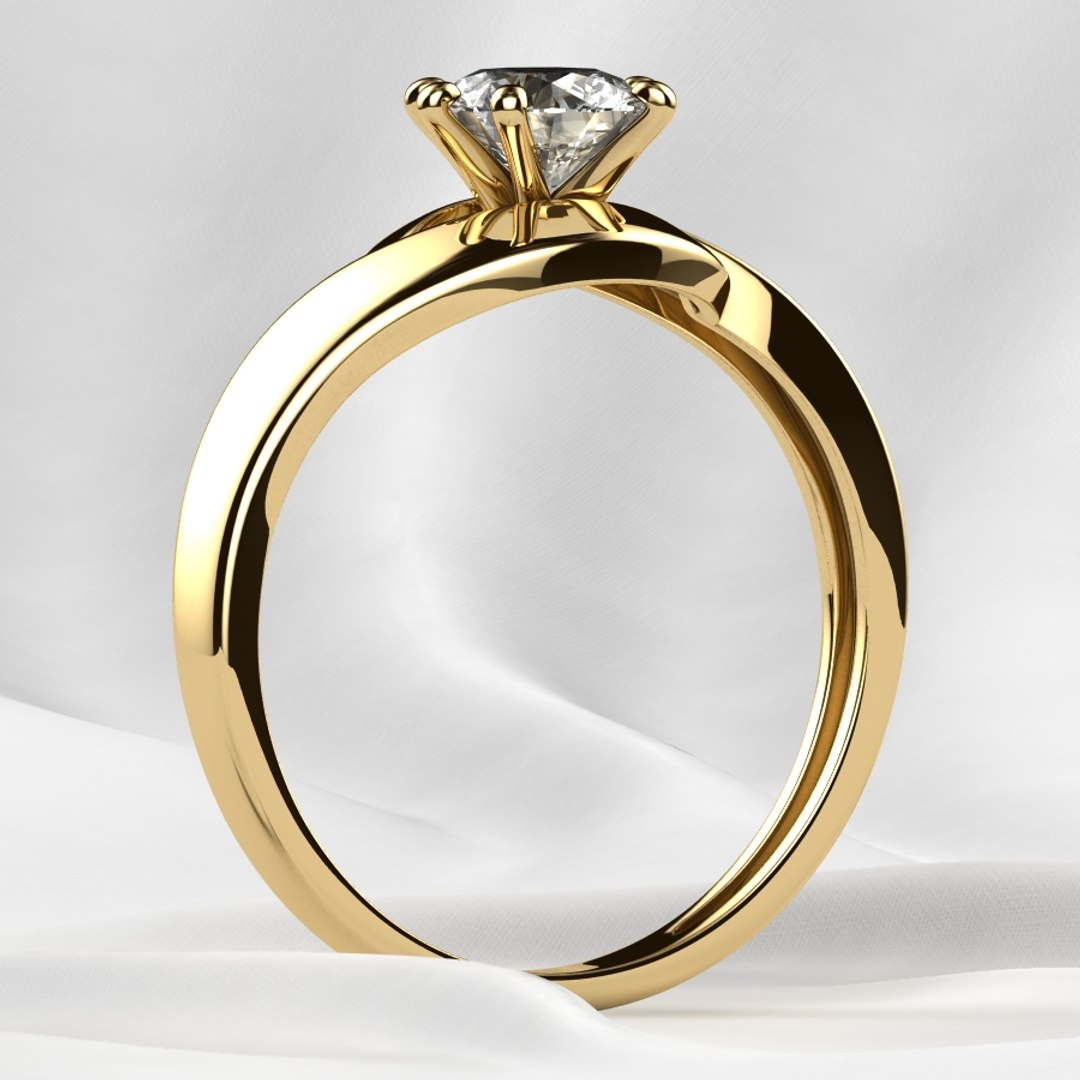 5mm Gemstone Gold Ring 3D model - TurboSquid 1807715