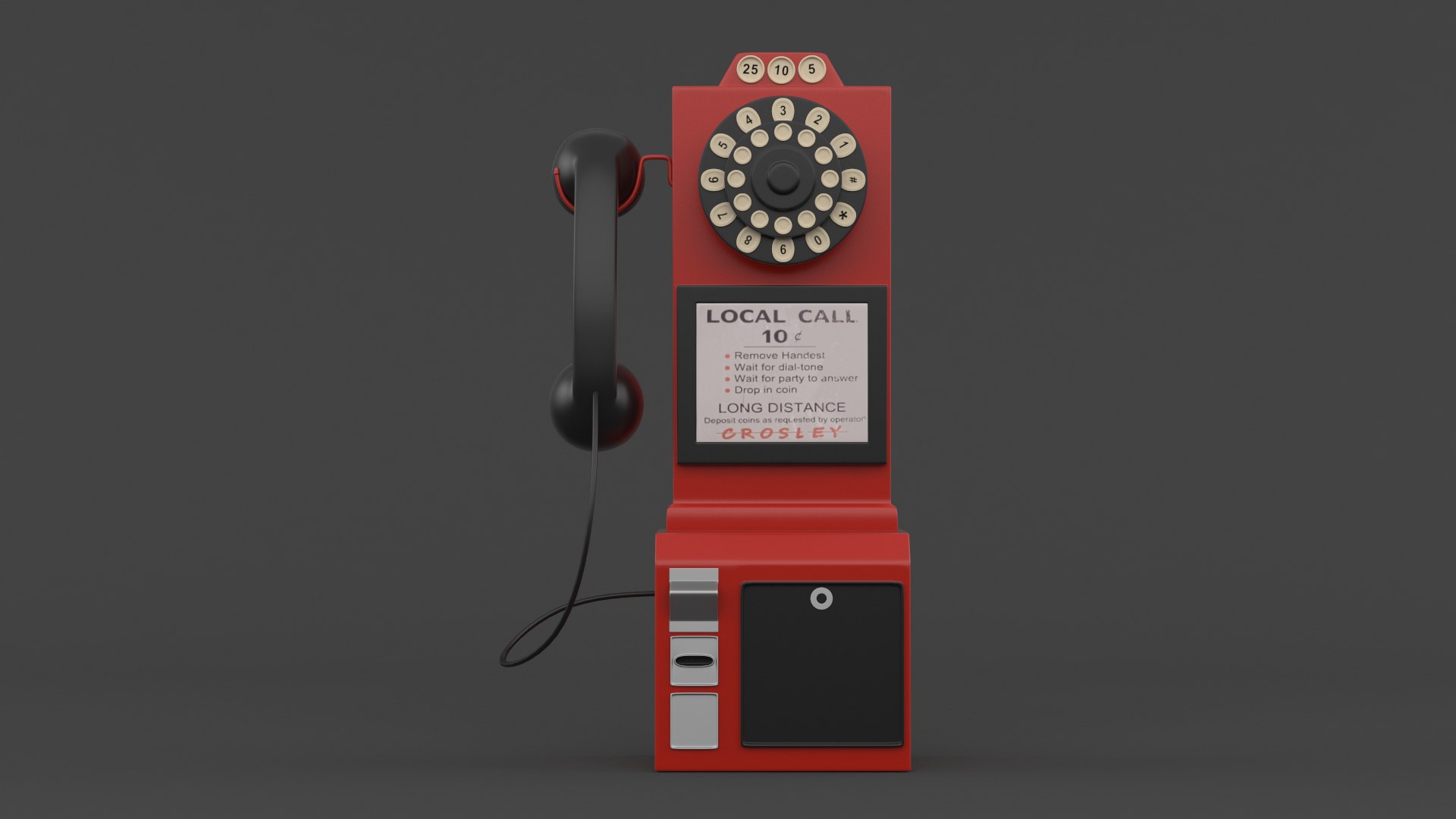 Retro Classic Pay Phone 3D Model - TurboSquid 2232474