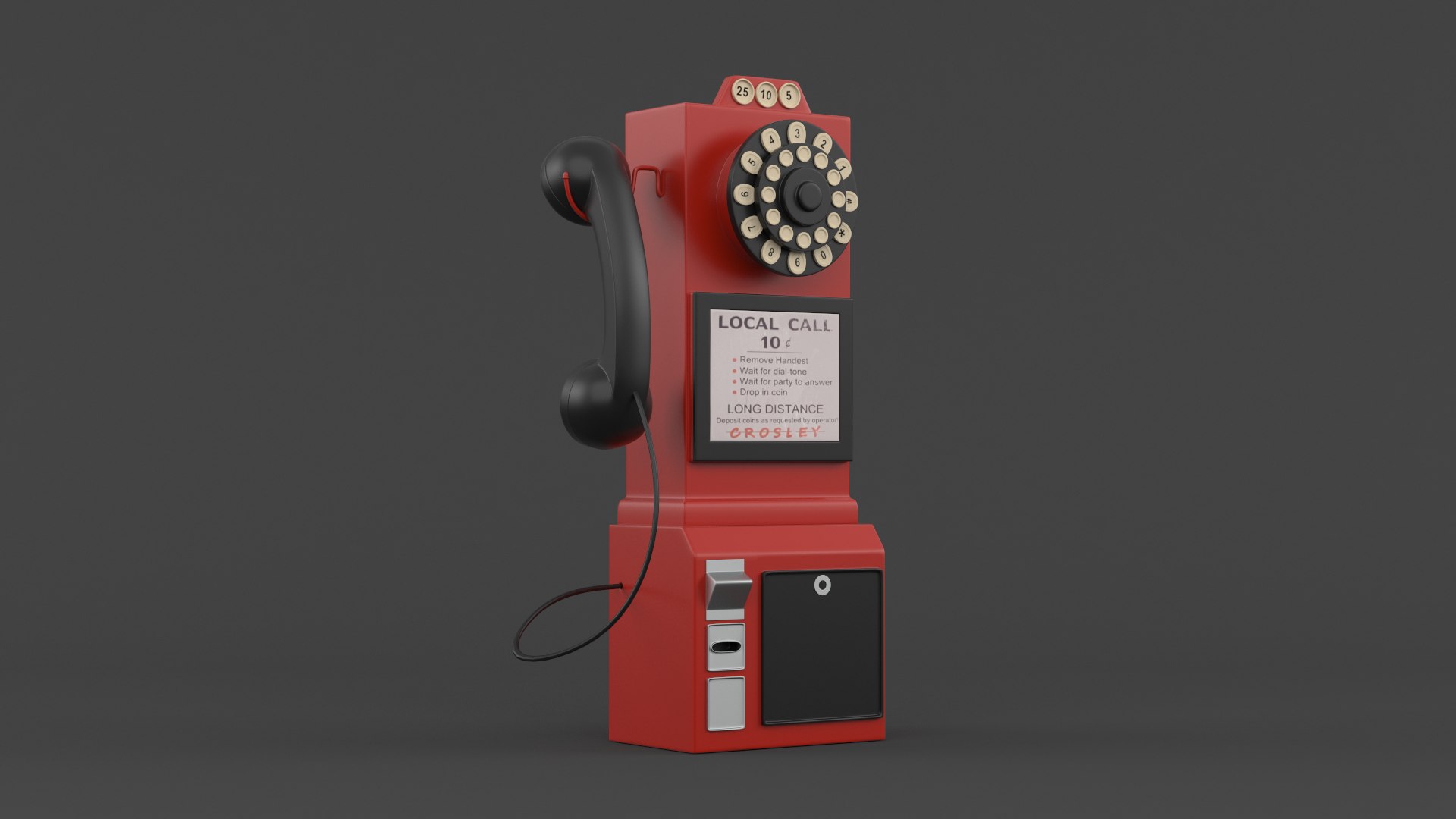 Retro Classic Pay Phone 3D Model - TurboSquid 2232474