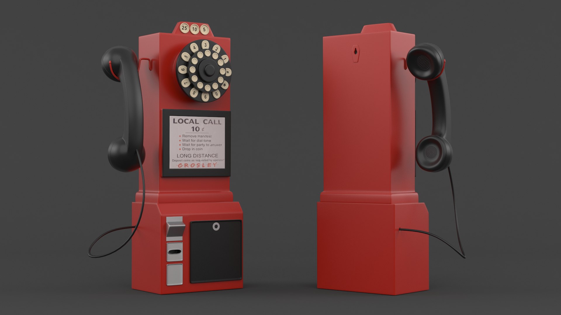 Retro Classic Pay Phone 3D Model - TurboSquid 2232474