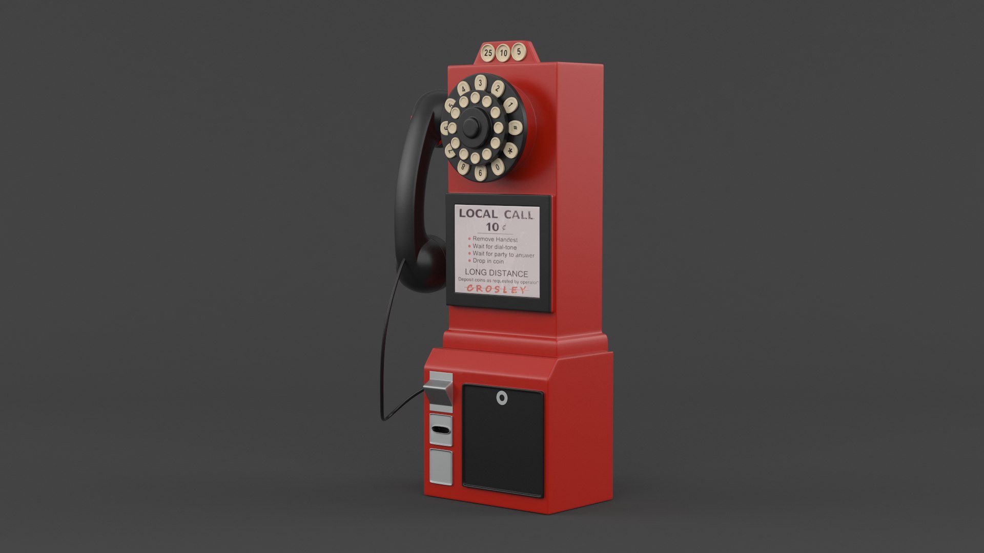 Retro Classic Pay Phone 3D Model - TurboSquid 2232474