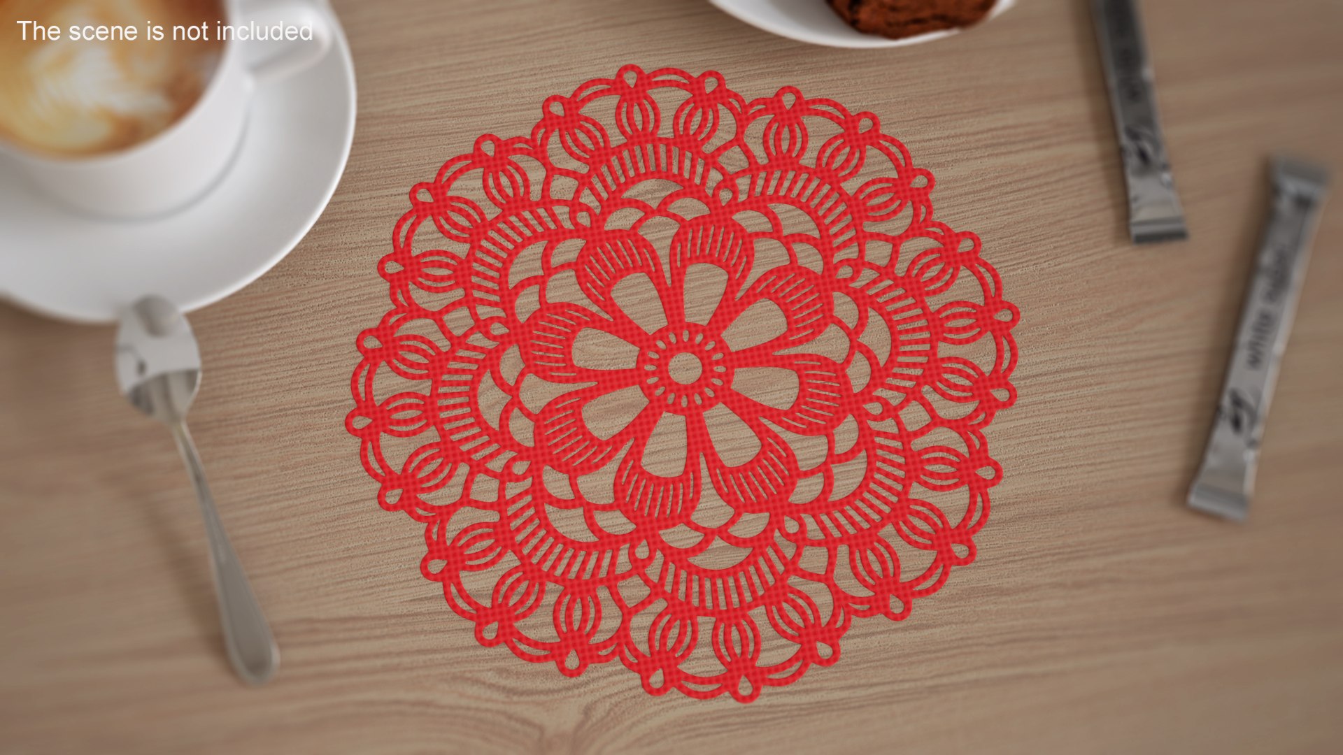 3D Model Disposable Lace Paper Doilie Red - TurboSquid 2031253