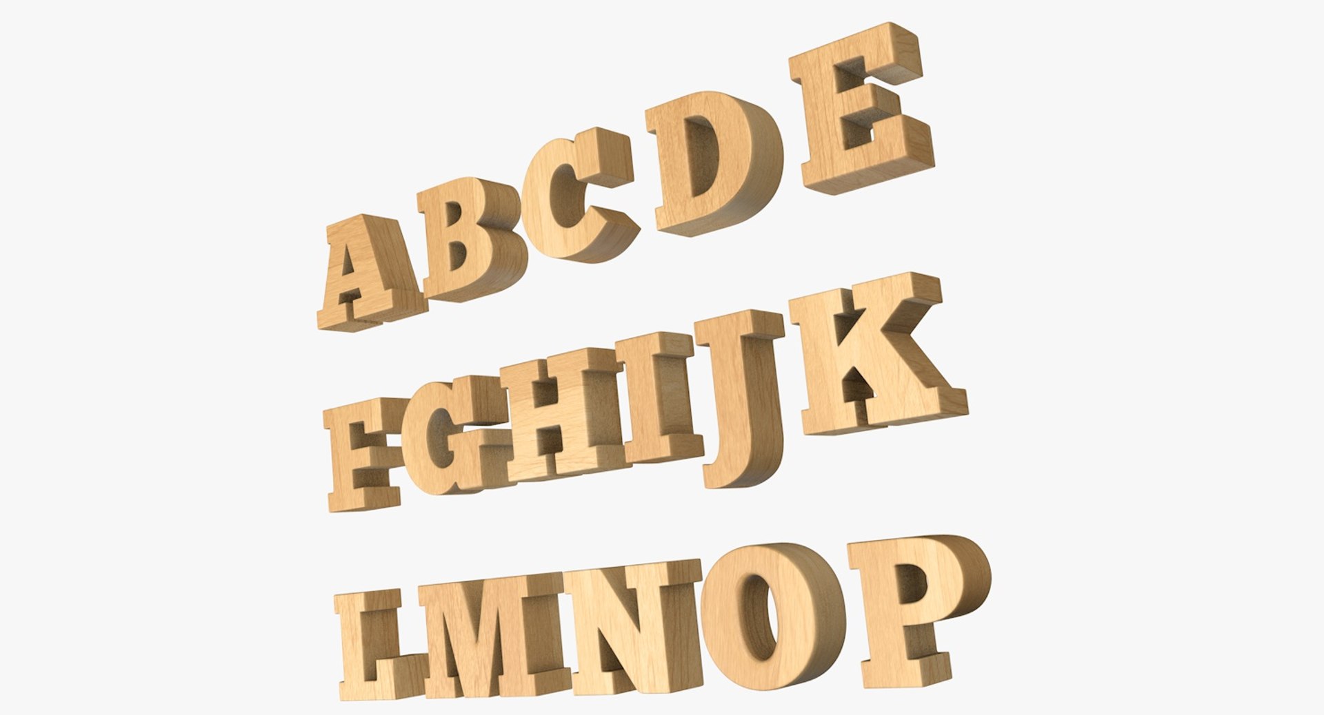 Wooden Letter Number Alphabet 3d Model