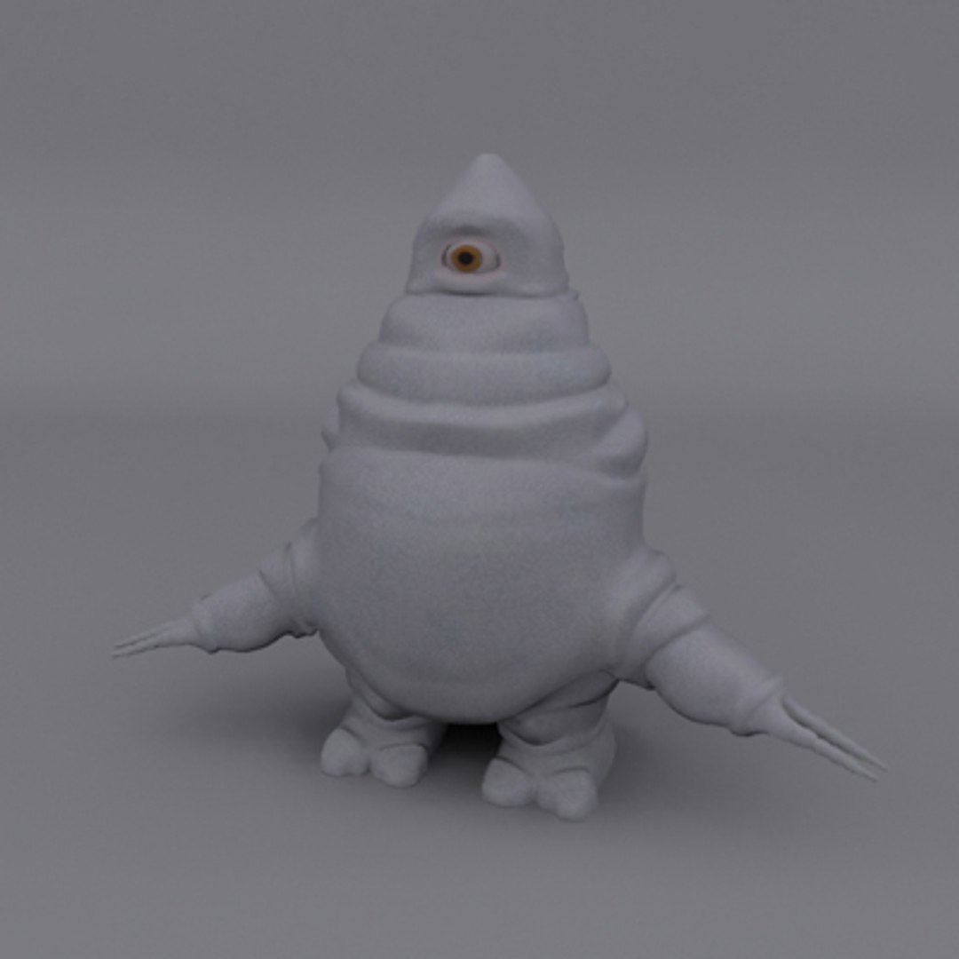 grey eyed alien ufo 3d model