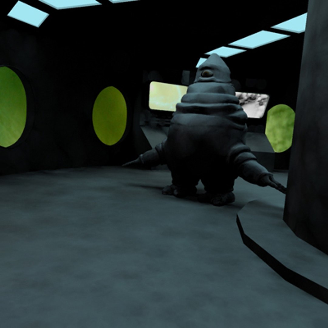 grey eyed alien ufo 3d model