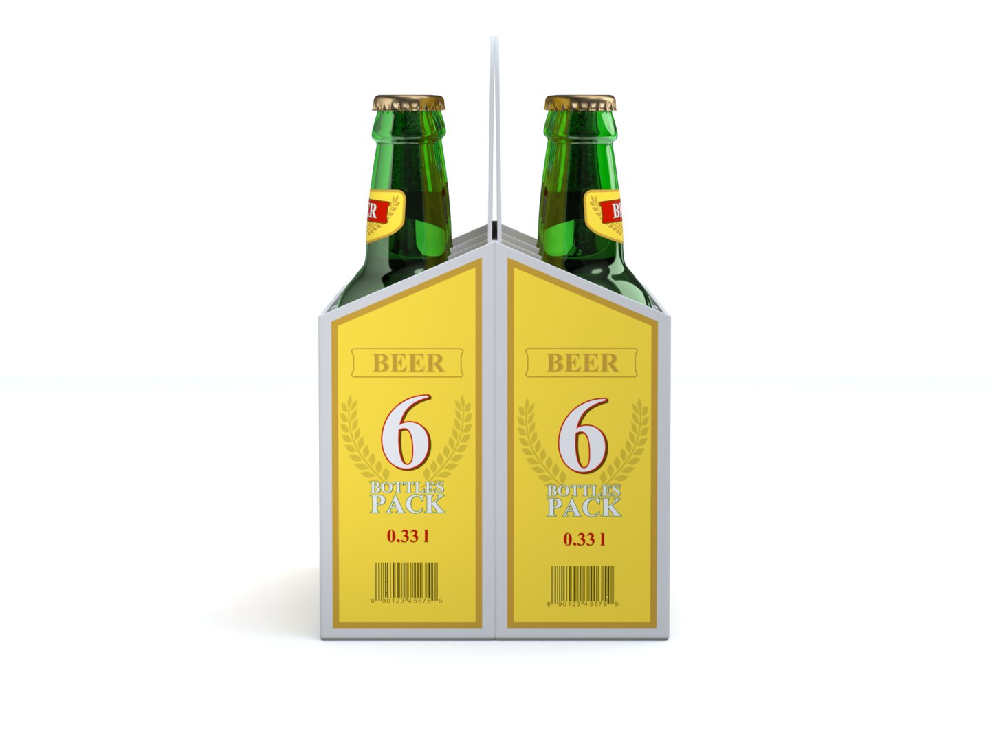 3D Beer Cardboard Pack Model - TurboSquid 1506921