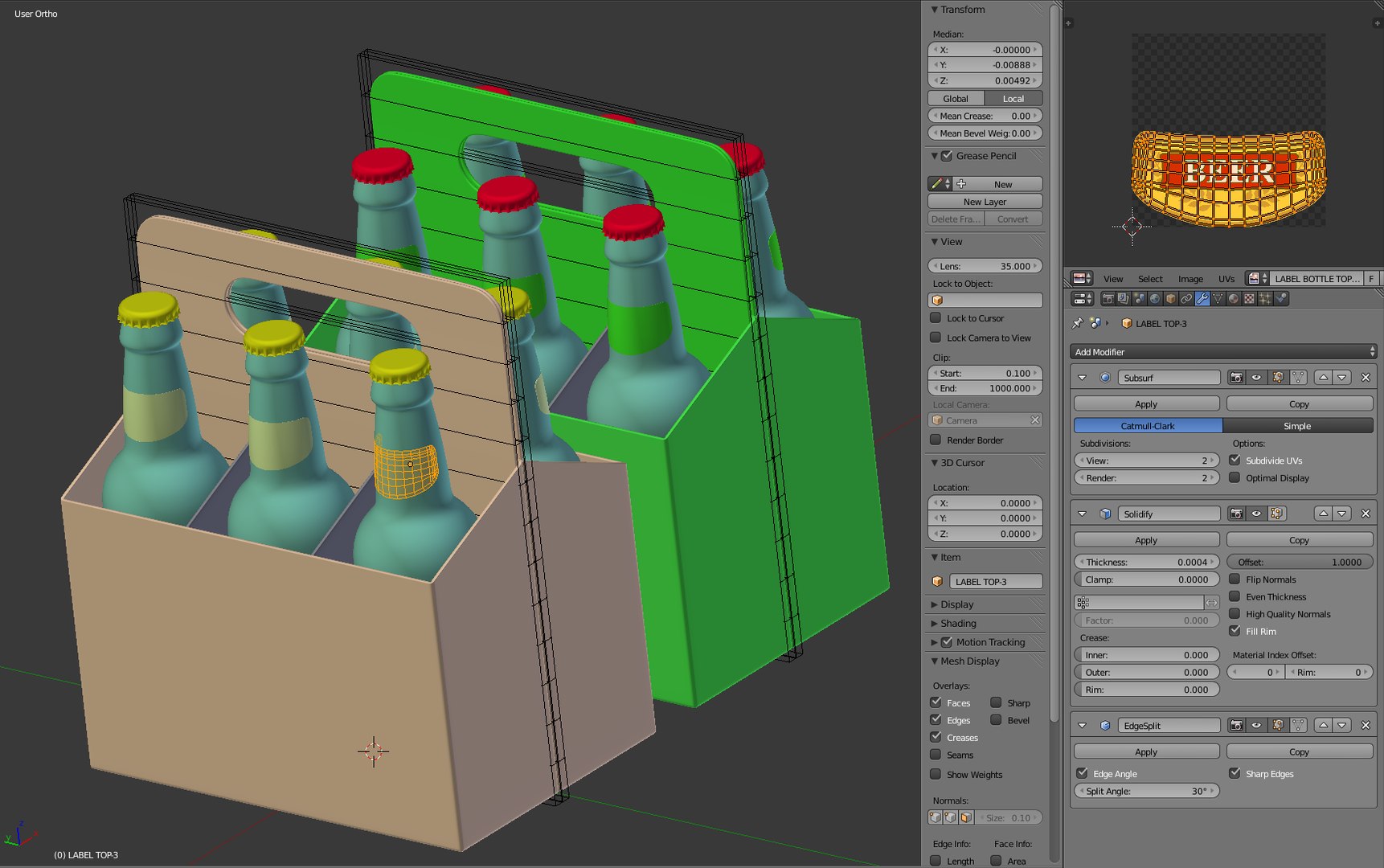 3D beer cardboard pack model - TurboSquid 1506921
