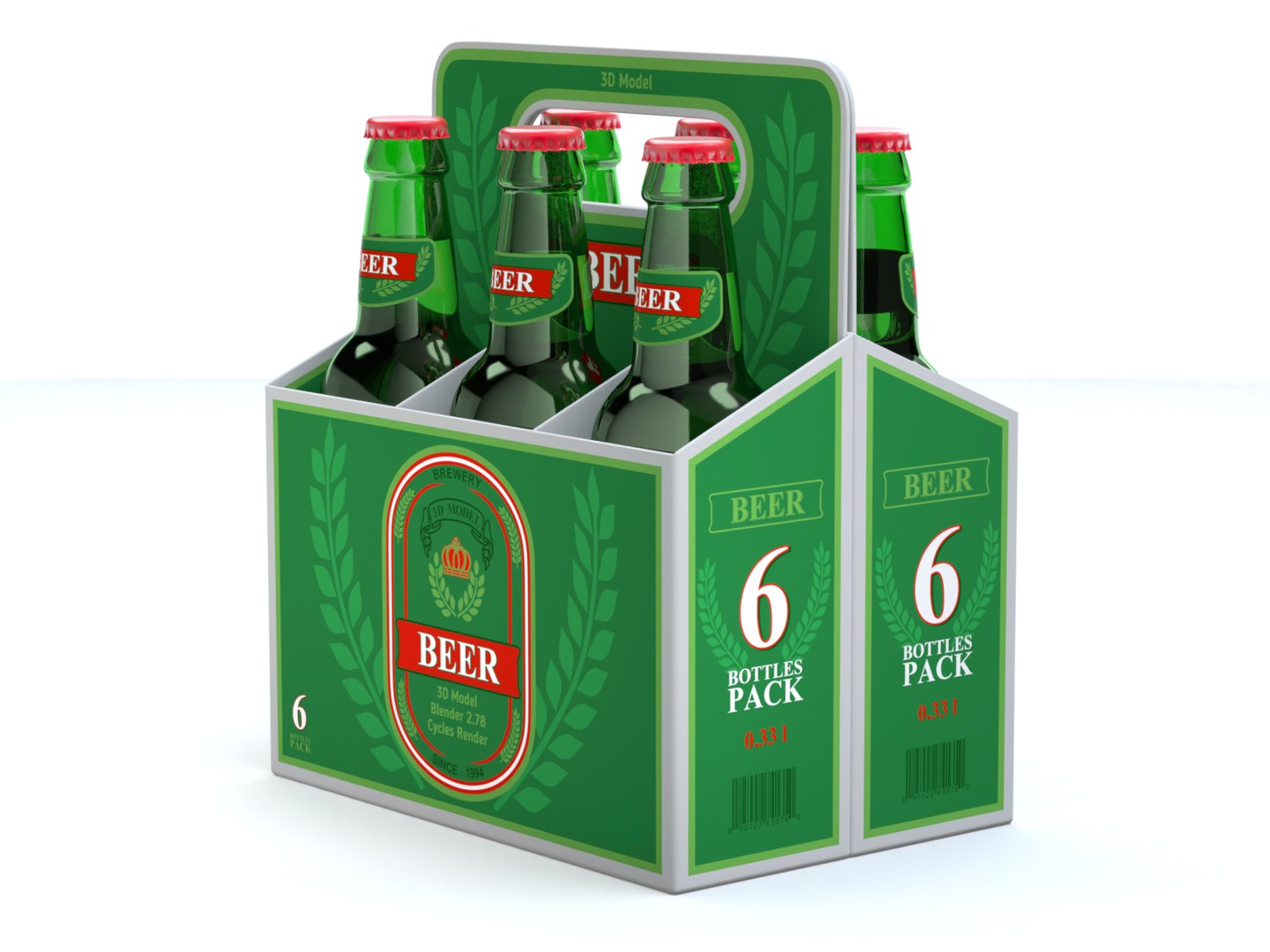 3D Beer Cardboard Pack Model - TurboSquid 1506921