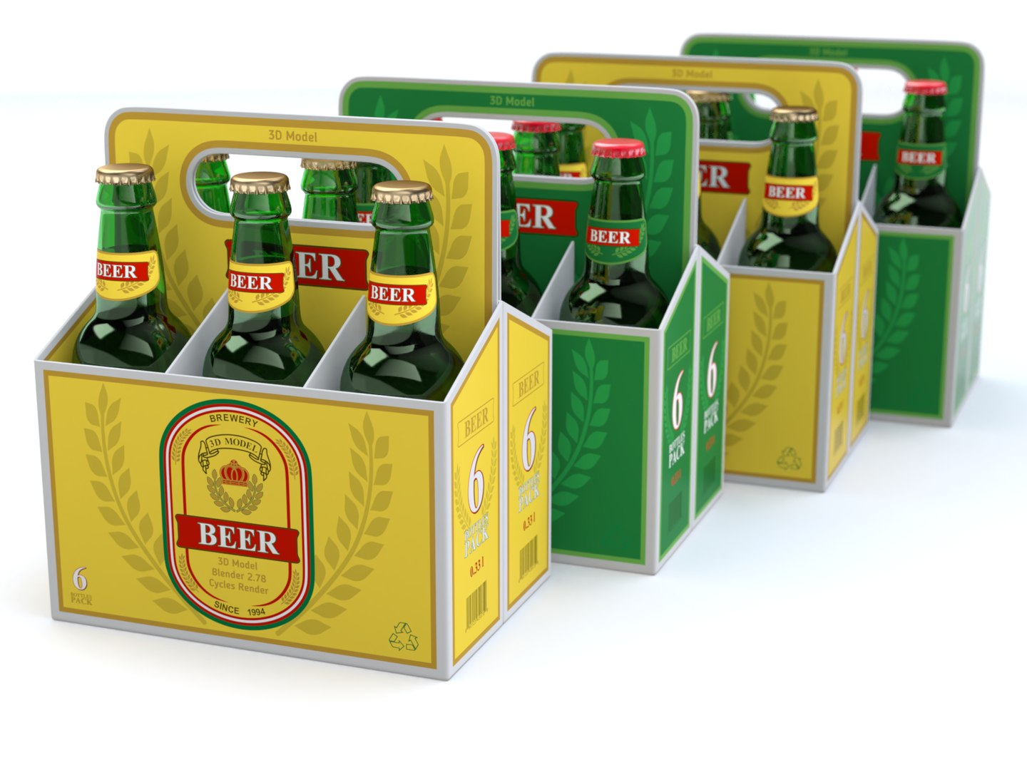 3D Beer Cardboard Pack Model - TurboSquid 1506921
