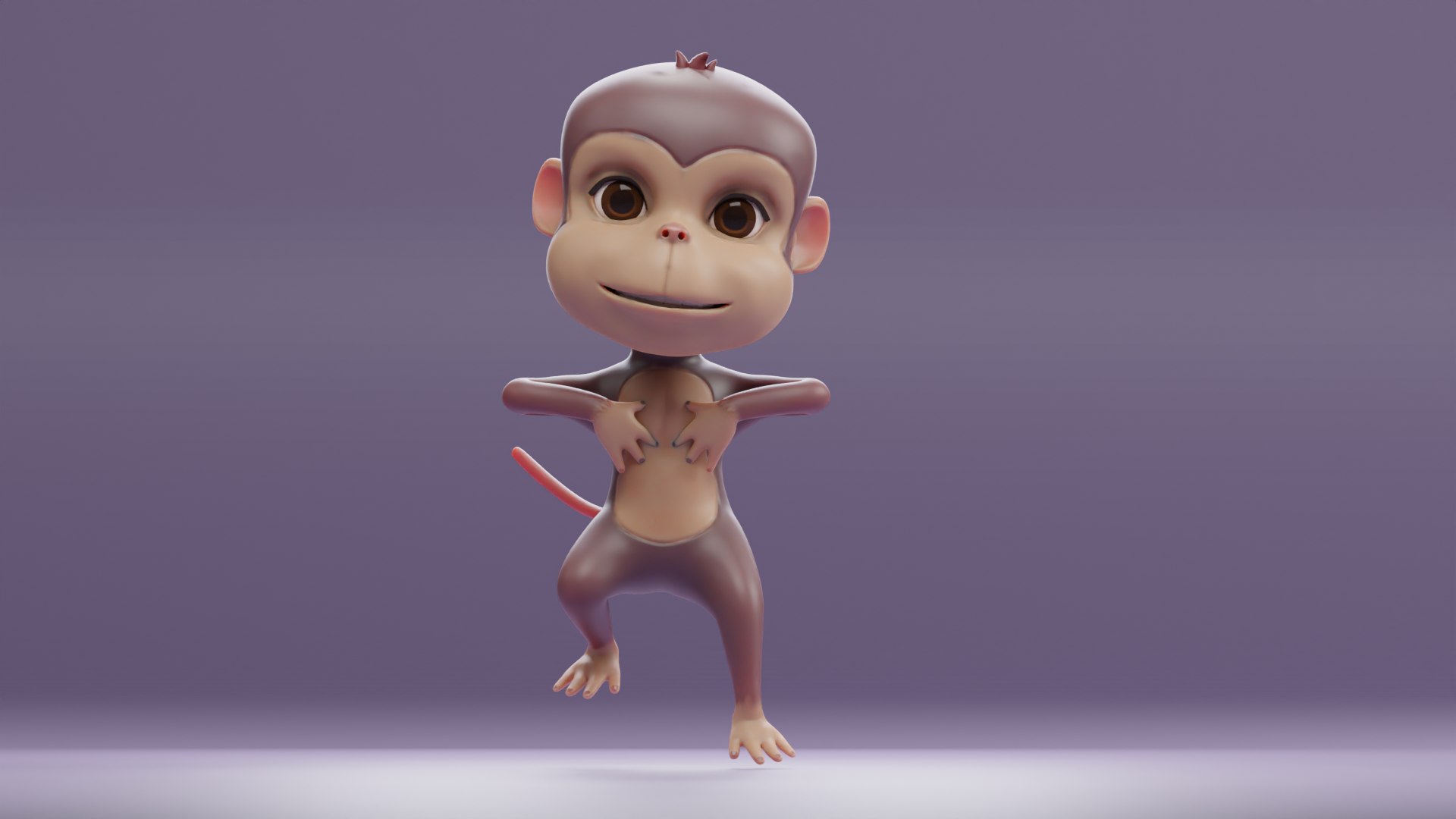 3D Cartoon Monkey Rigged And Animated Model - TurboSquid 2159709