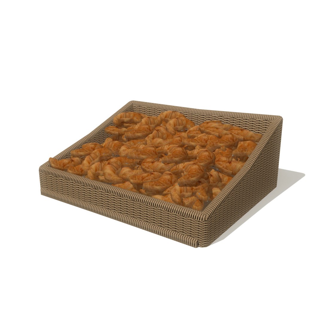3d croissant basket model