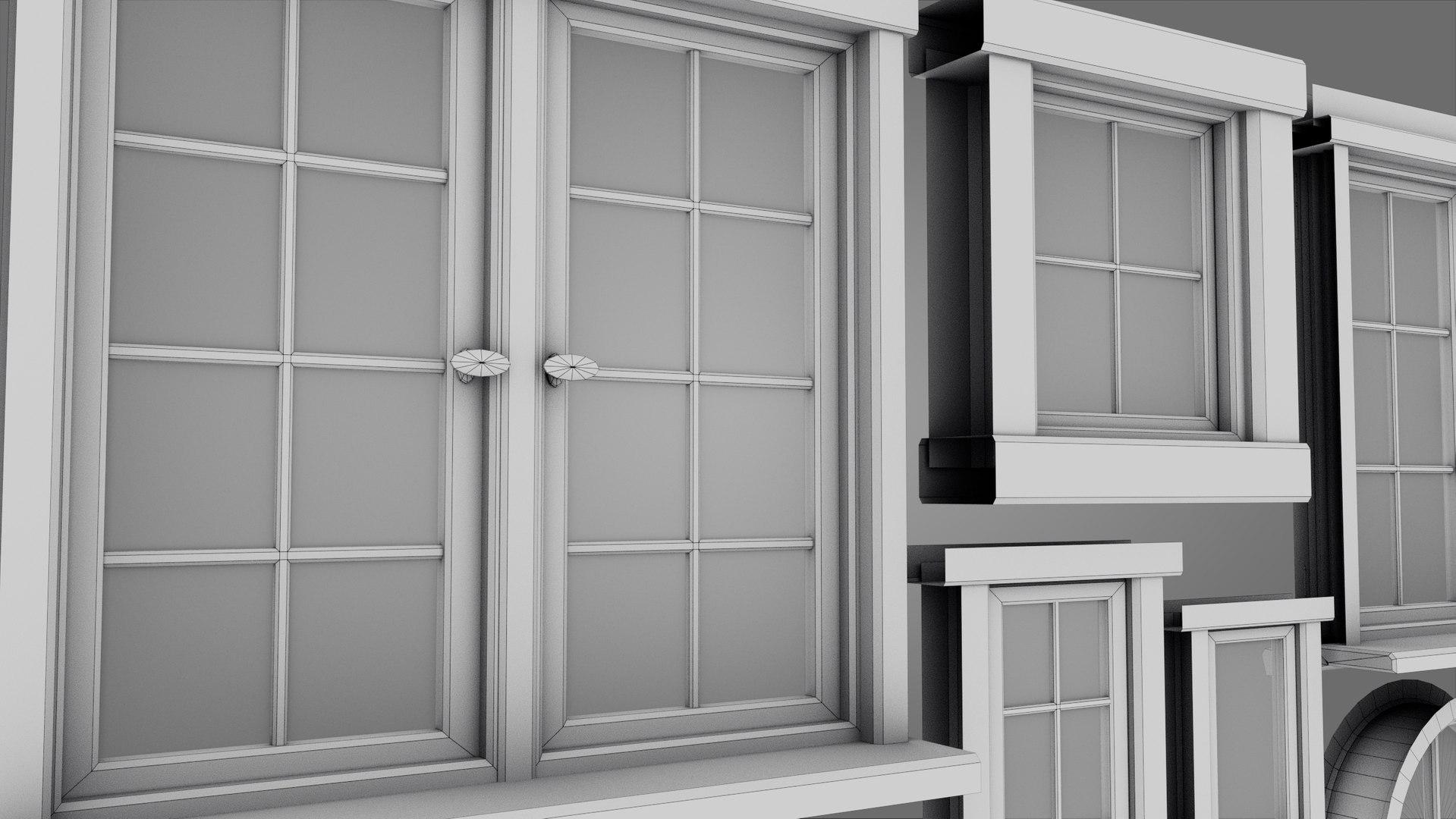 3D Old Lattice Windows Darkbrown - PBR model - TurboSquid 1851308