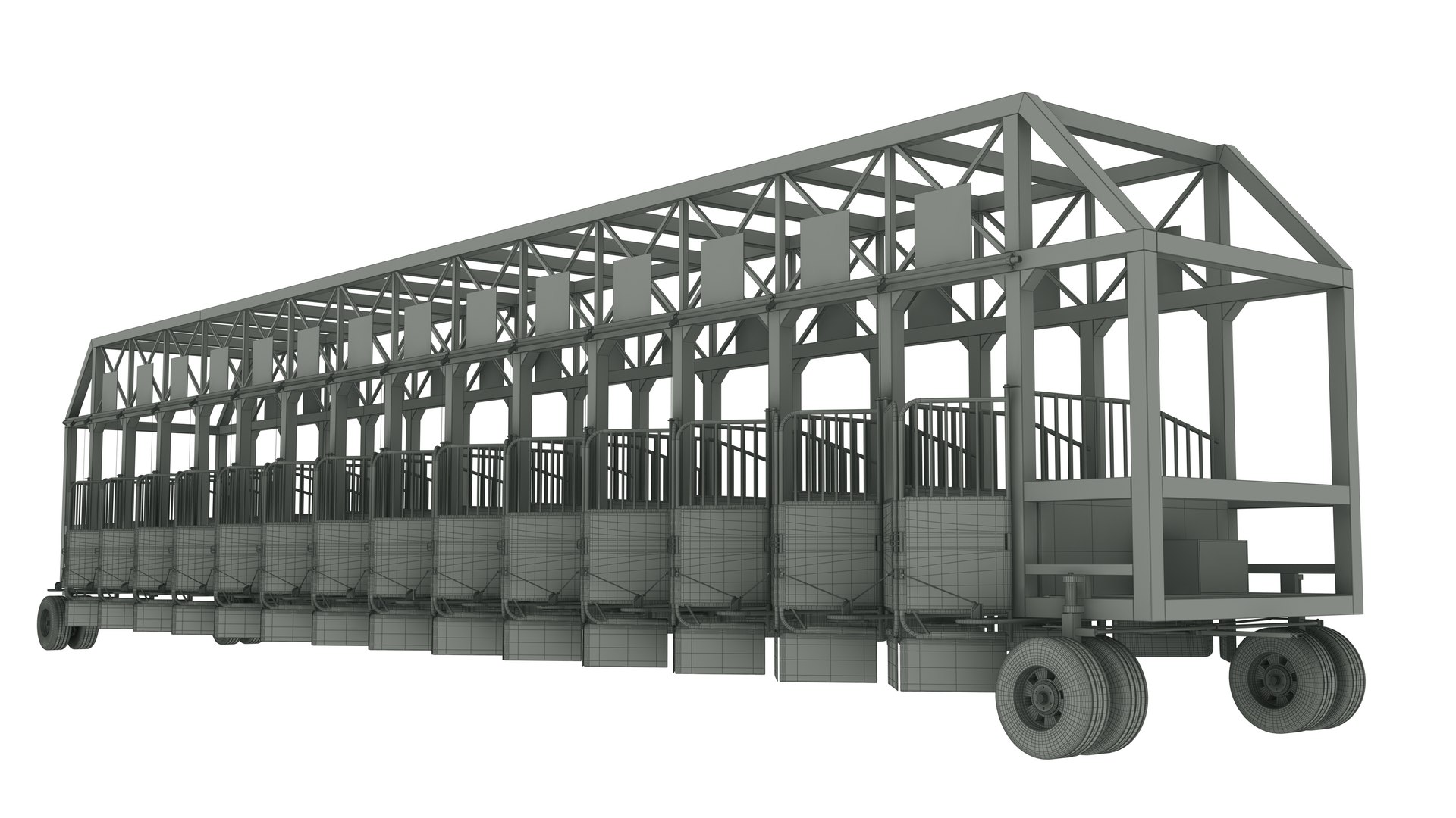 Horse Track Start Gate And Finish Line Tower 3D - TurboSquid 2268529