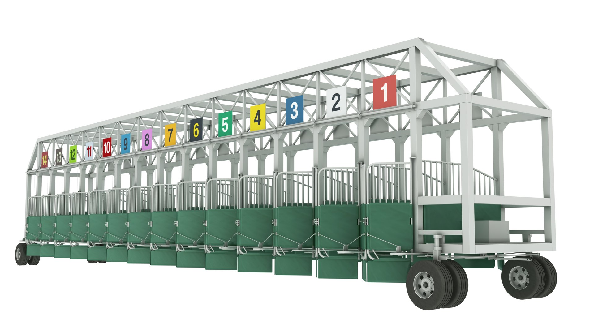 Horse Track Start Gate And Finish Line Tower 3D - TurboSquid 2268529