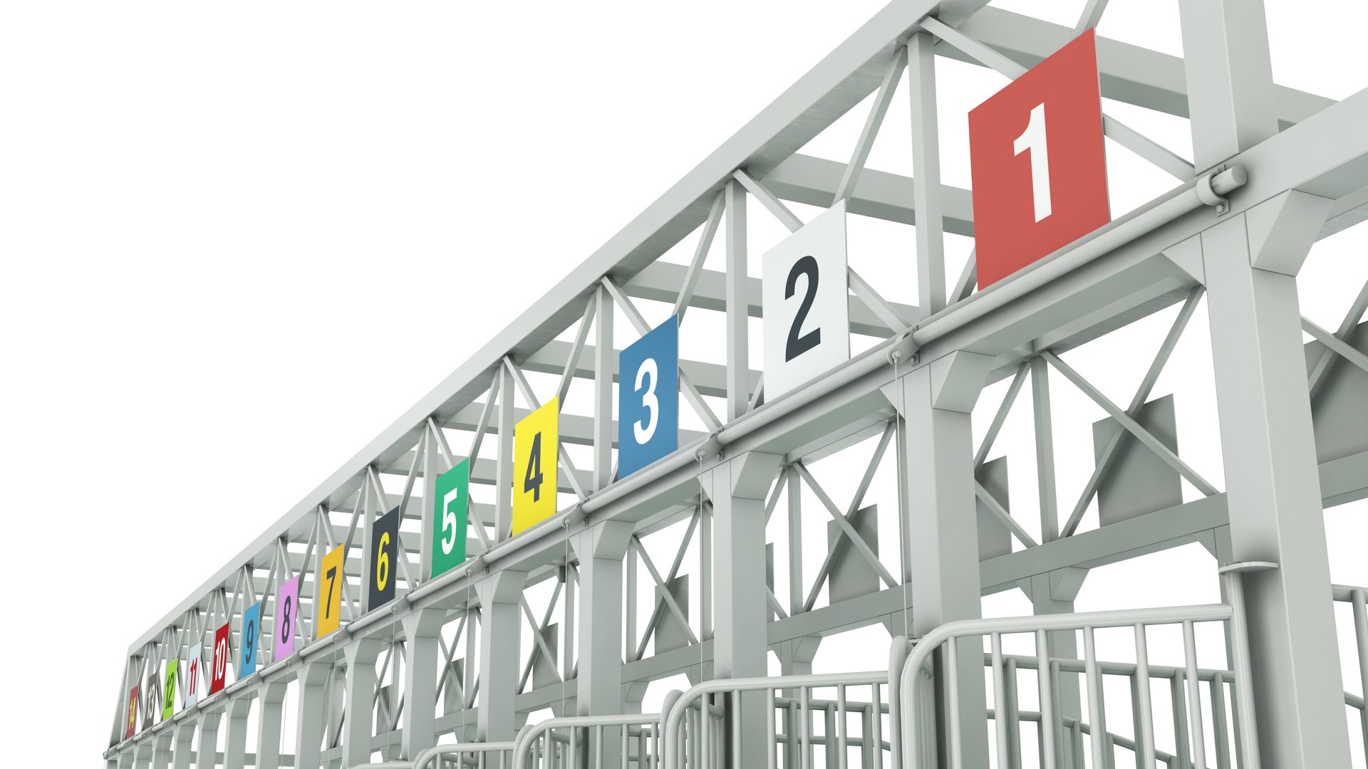 Horse Track Start Gate And Finish Line Tower 3D - TurboSquid 2268529