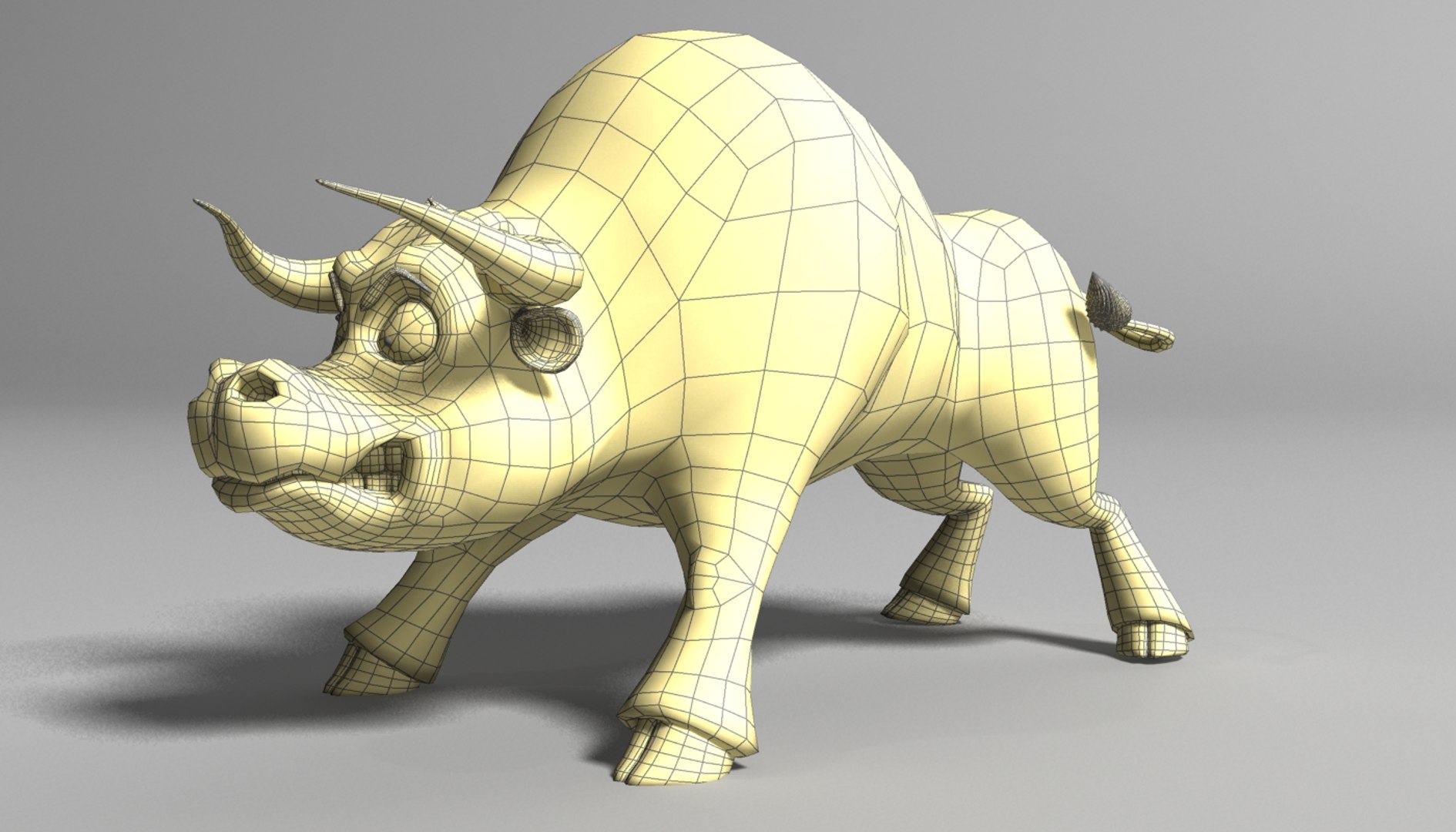 Cartoon Bull Rigged 3d Model
