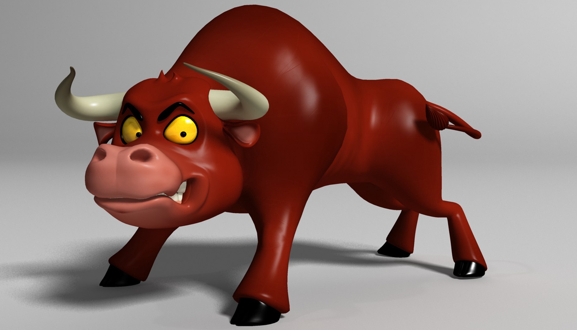Cartoon Bull Rigged 3d Model