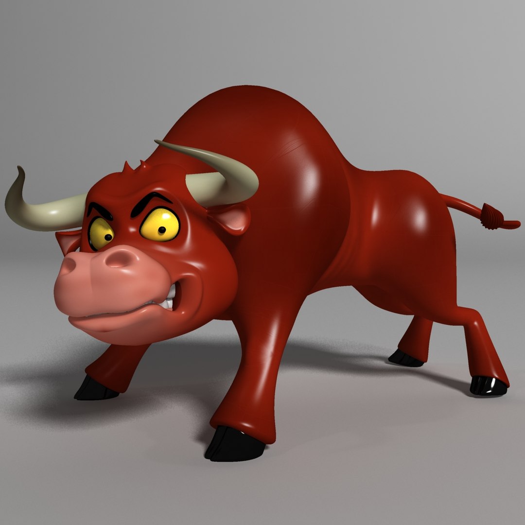 Cartoon Bull Rigged 3d Model