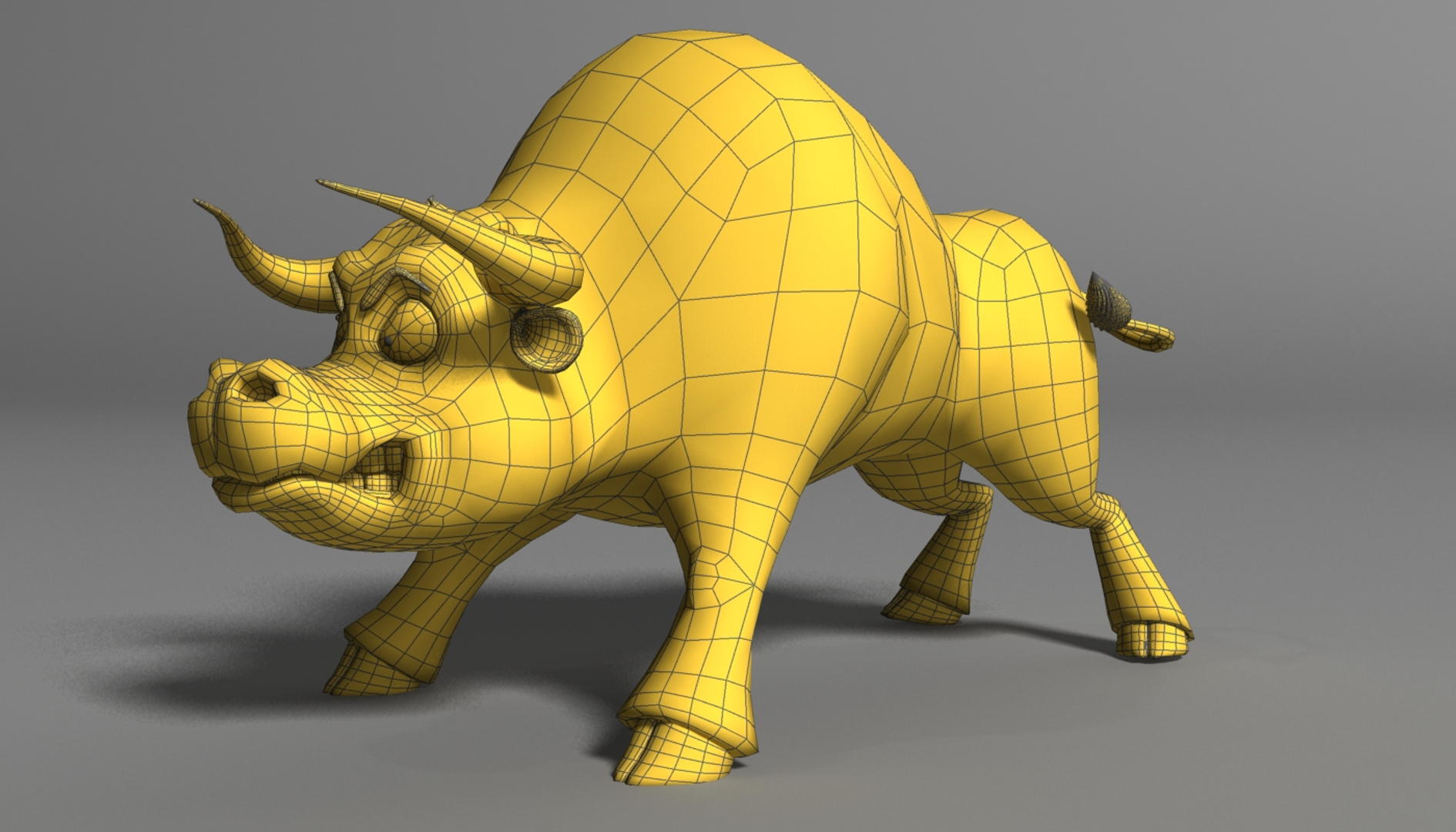 Cartoon Bull Rigged 3d Model