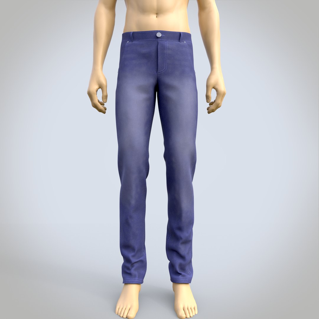Male denim pants model - TurboSquid 1429303