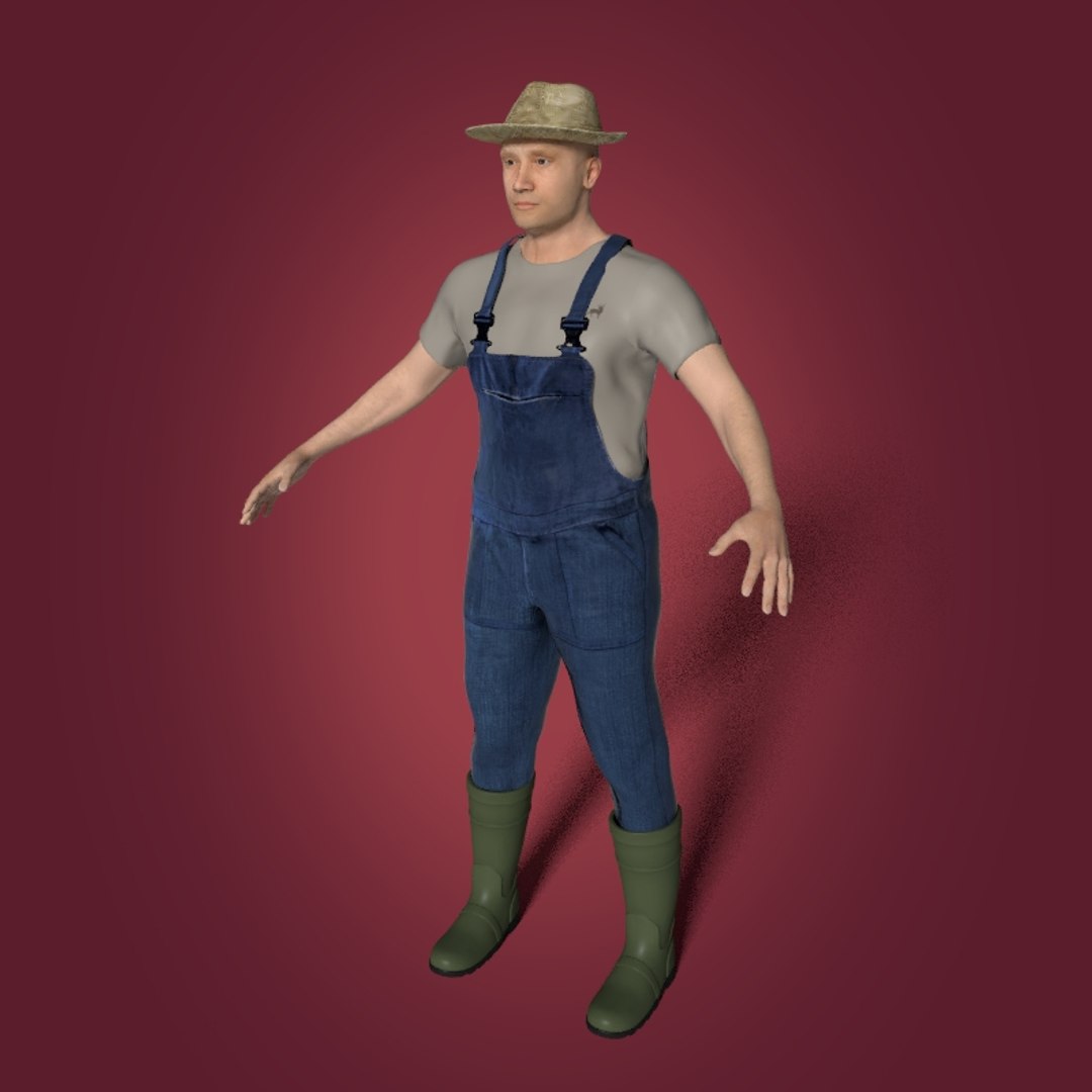 3D farmer working model - TurboSquid 1425950