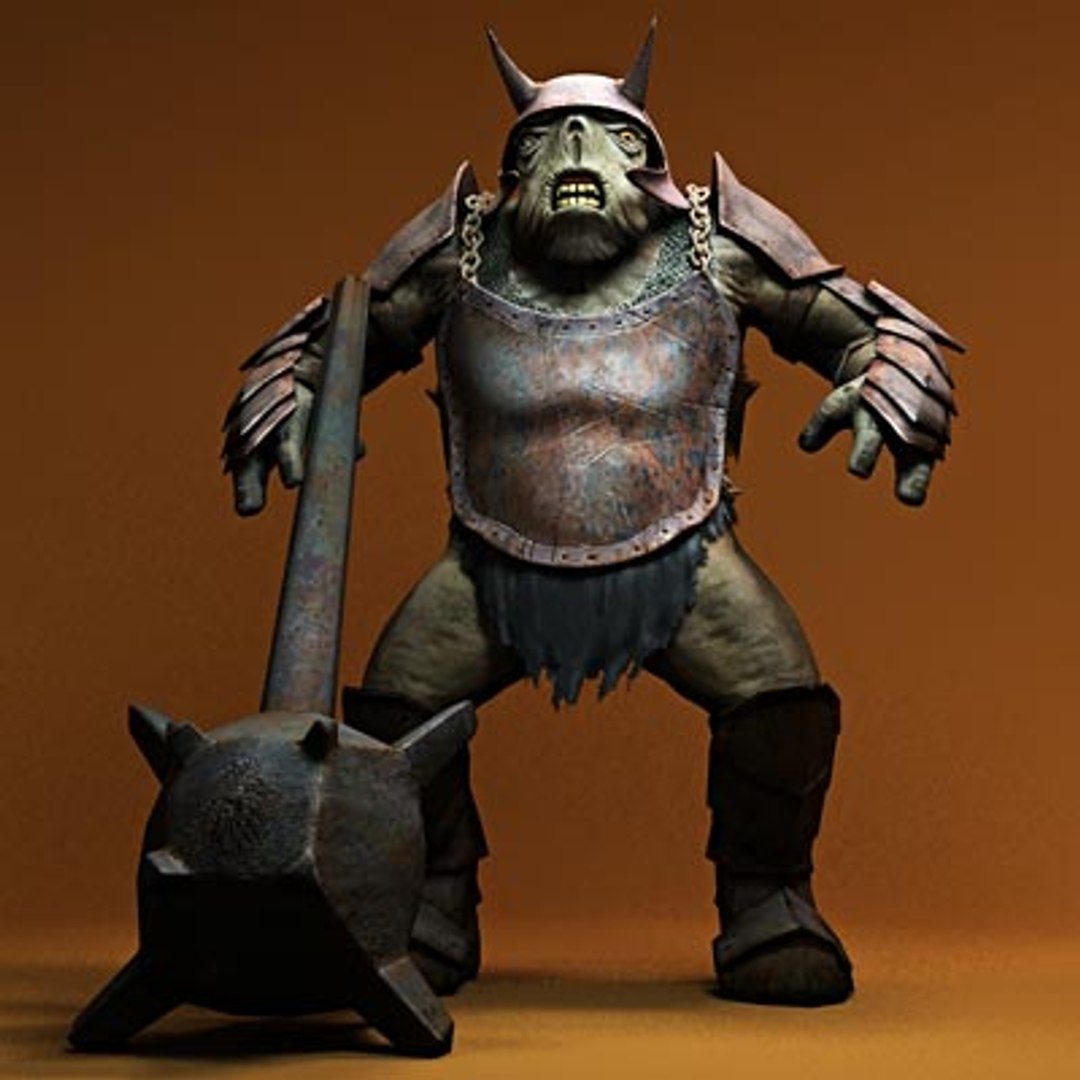 Armed Cave Troll Fantasy Creatures Max