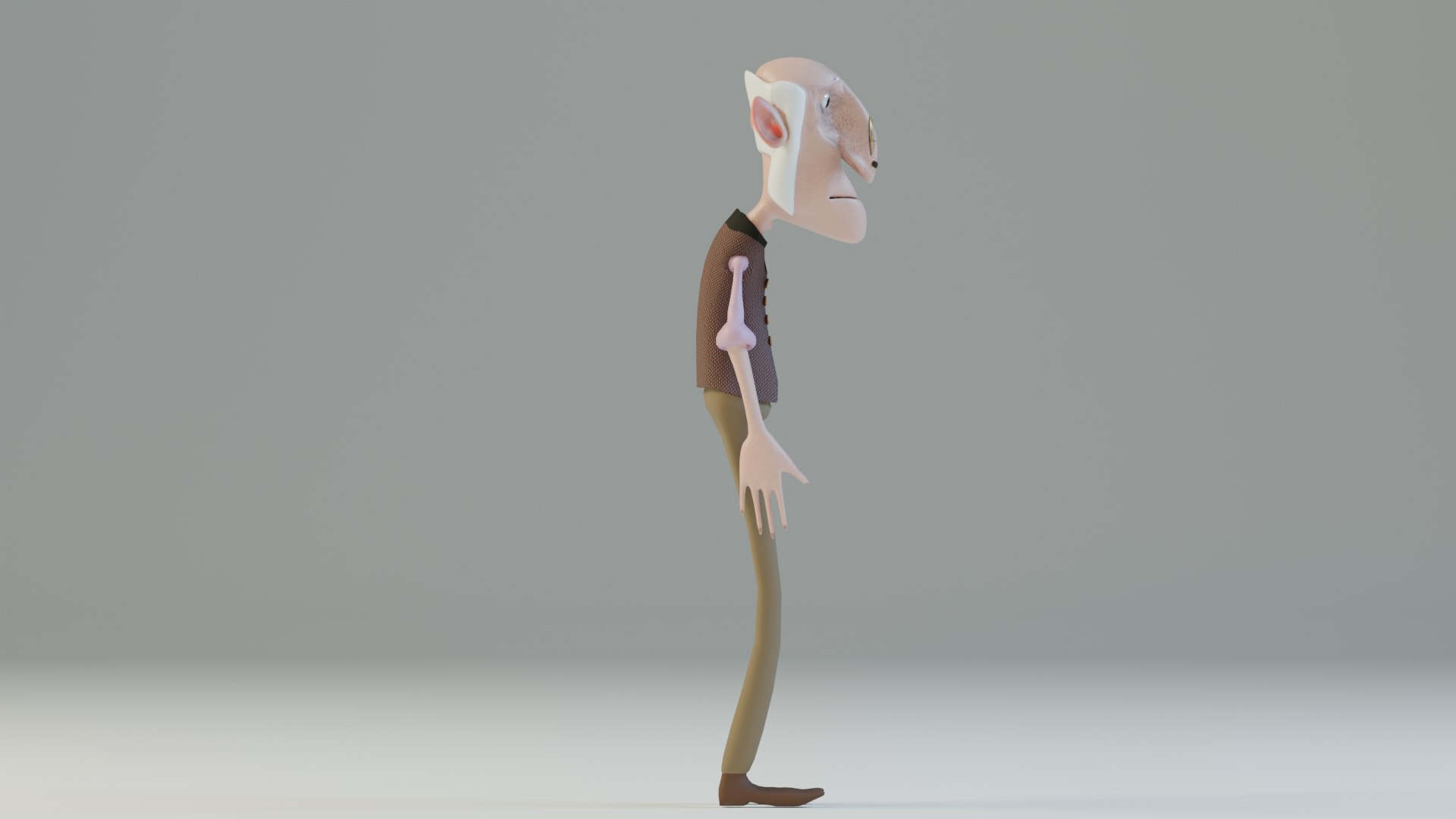 Cartoon Old Man Rigged Game-Animation-Ready Low Poly 3D Model ...